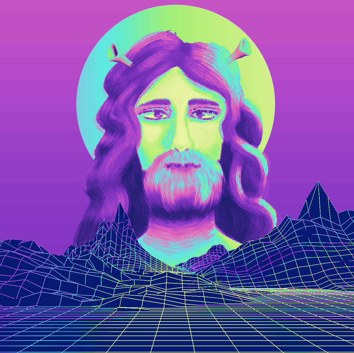 ArtStation - Vaporwave Jesus - AI design