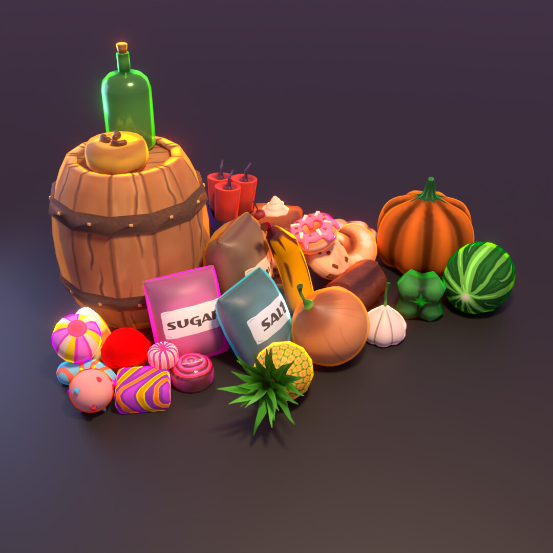 ArtStation - Cartoon foods