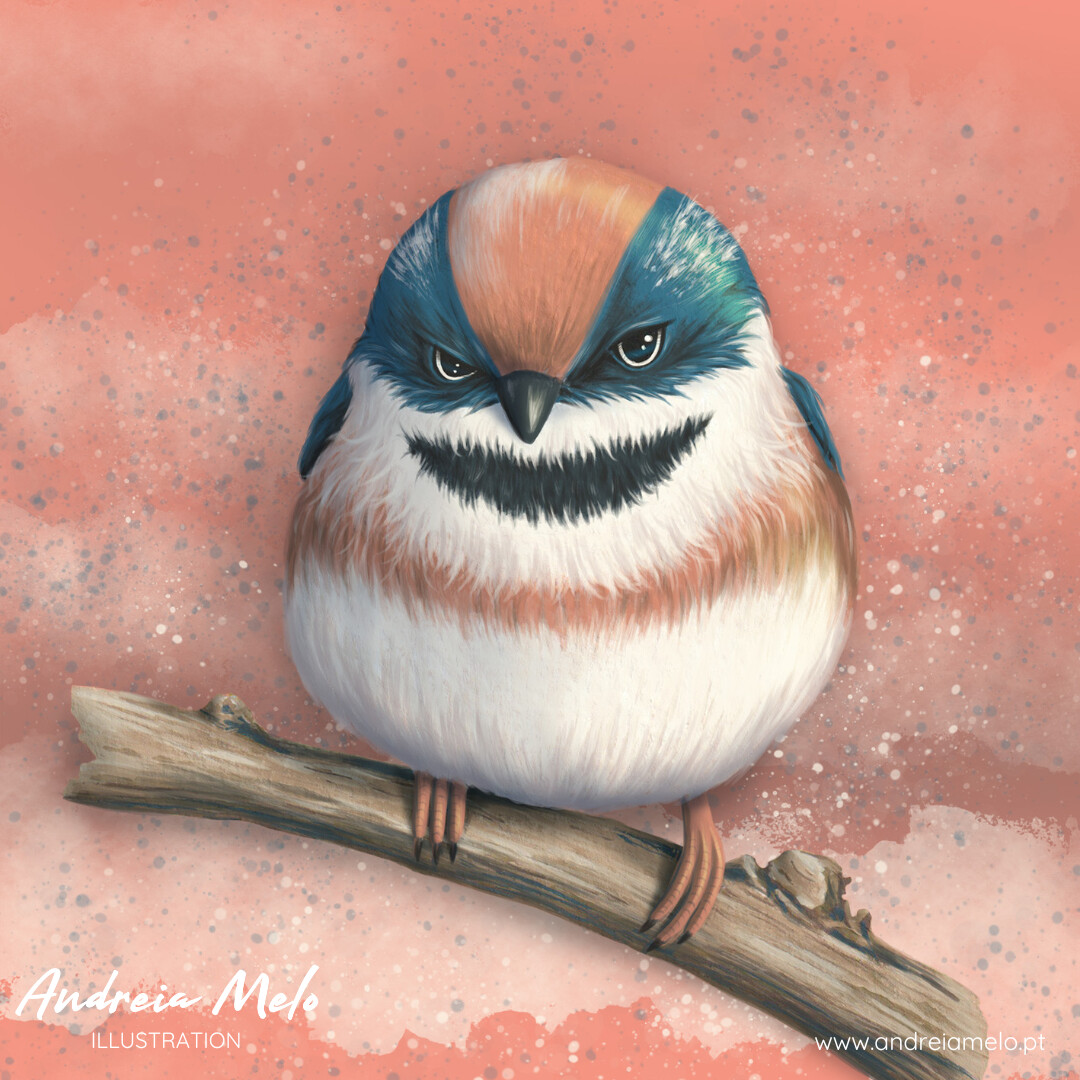 ArtStation - Grumpy bird staring