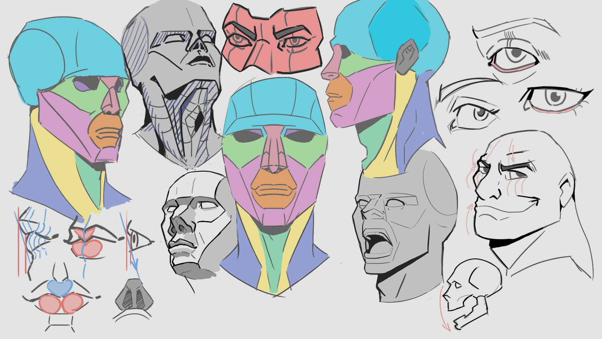 ArtStation - TB Choi head and face anatomy studies