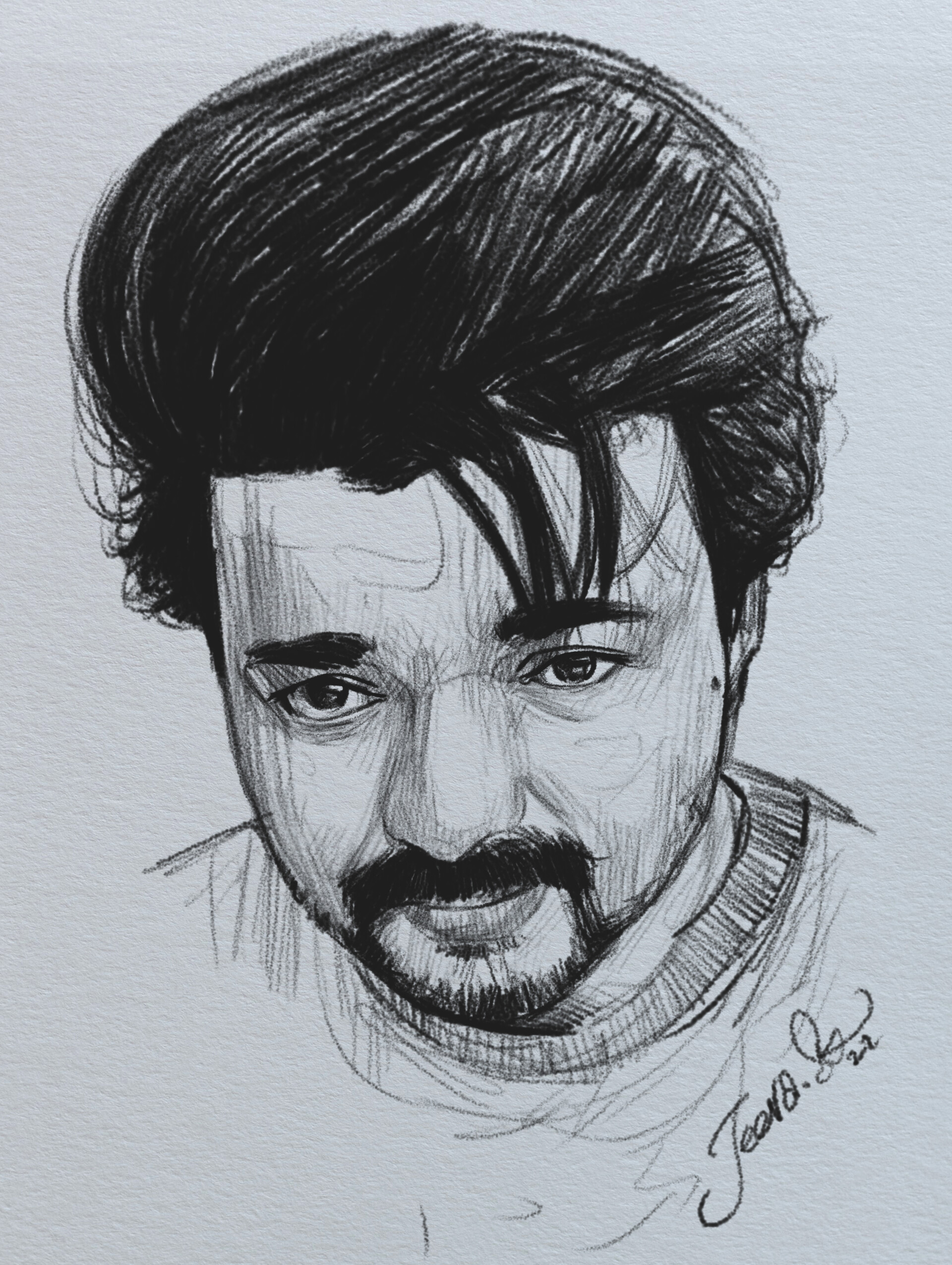 Jeeva Artist SK - Thalapathy Vijay 66 Pencil Sketch 2022 #Thalapathy66 ...