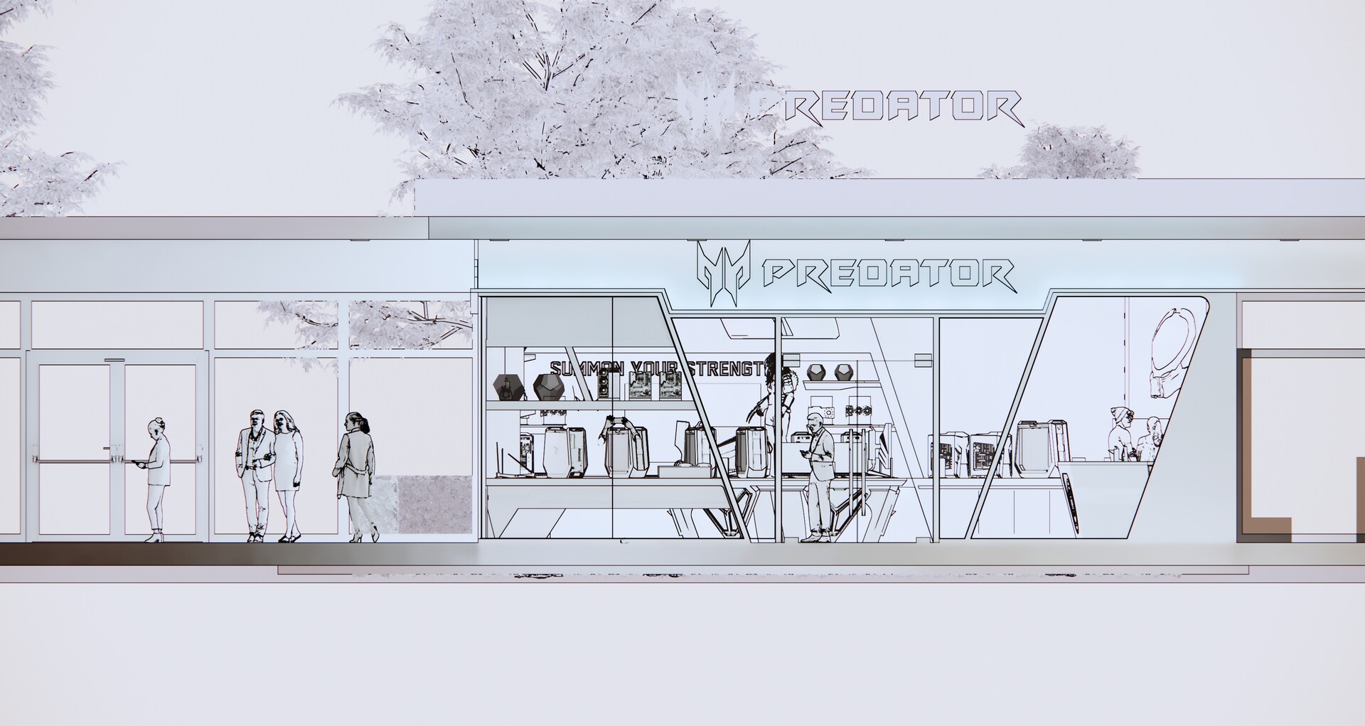 ArtStation - PREDATOR BRAND SHOP DESIGN 2021- 1ST AWARD 001