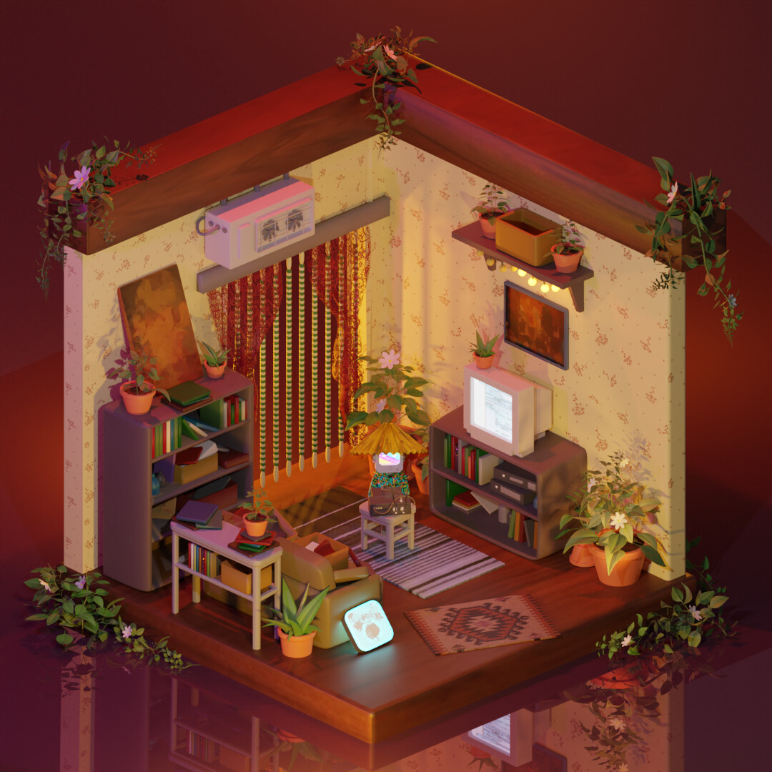 ArtStation - Stray - Momo's room fanart - Personal Project