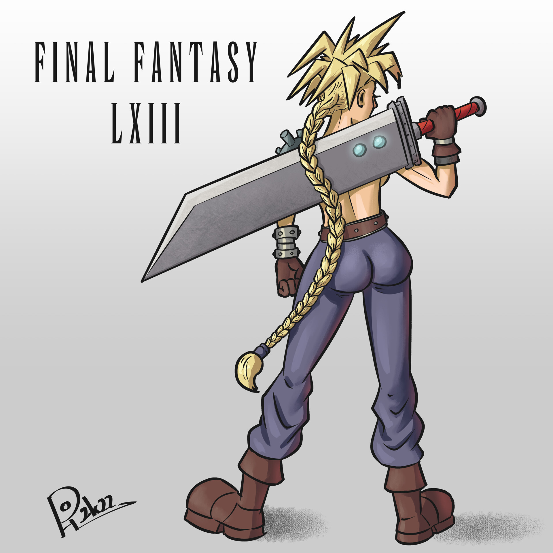 ArtStation - FFVII Fan Art: Cloud Strife Rule 63 (Swordtember 2022)
