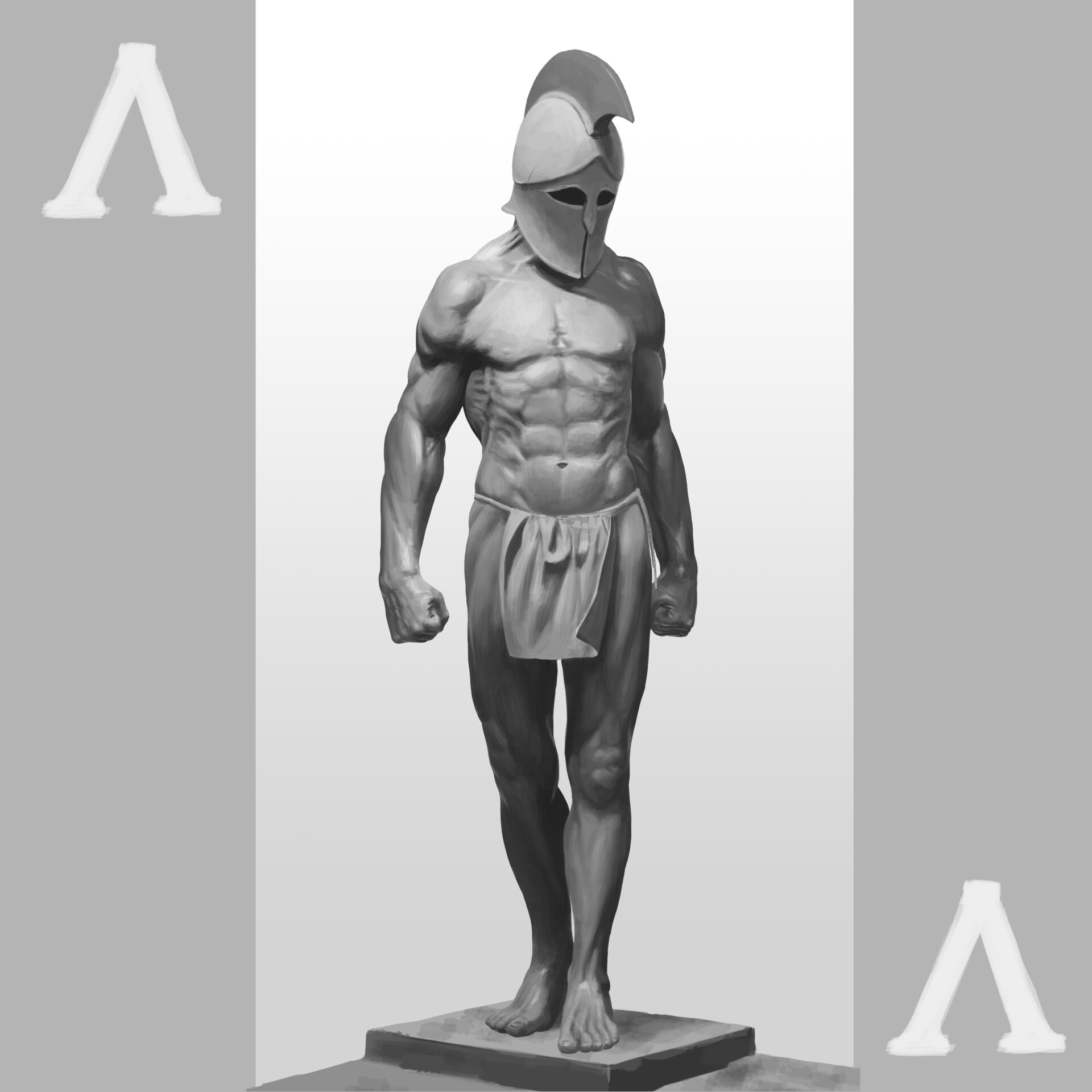 ArtStation - Spartan - Unarmed Warrior by Daniel Cockersell | Painting ...