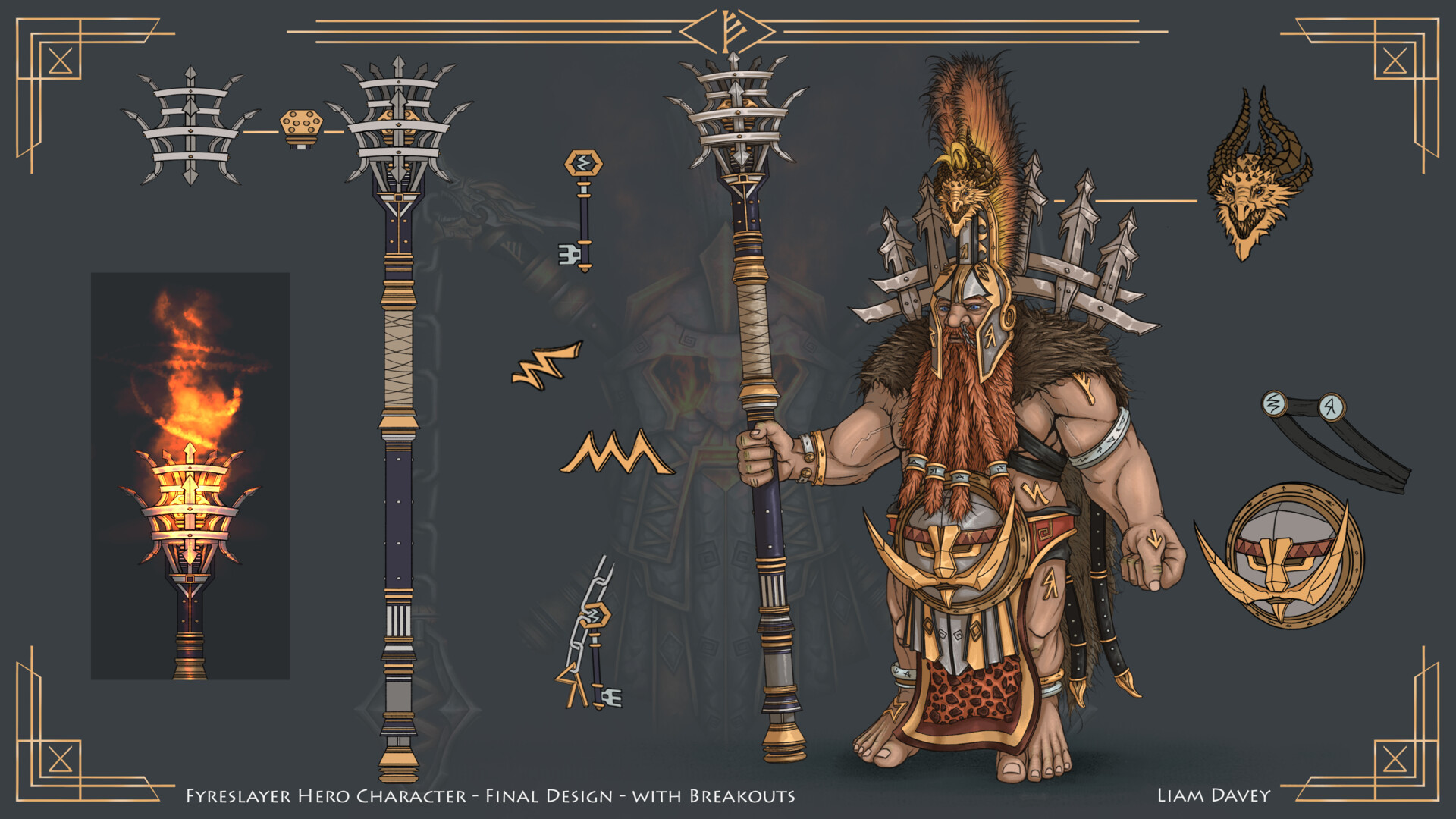 Liam Davey - Fyreslayer Hero Design - Priest - Auric Flamespitter