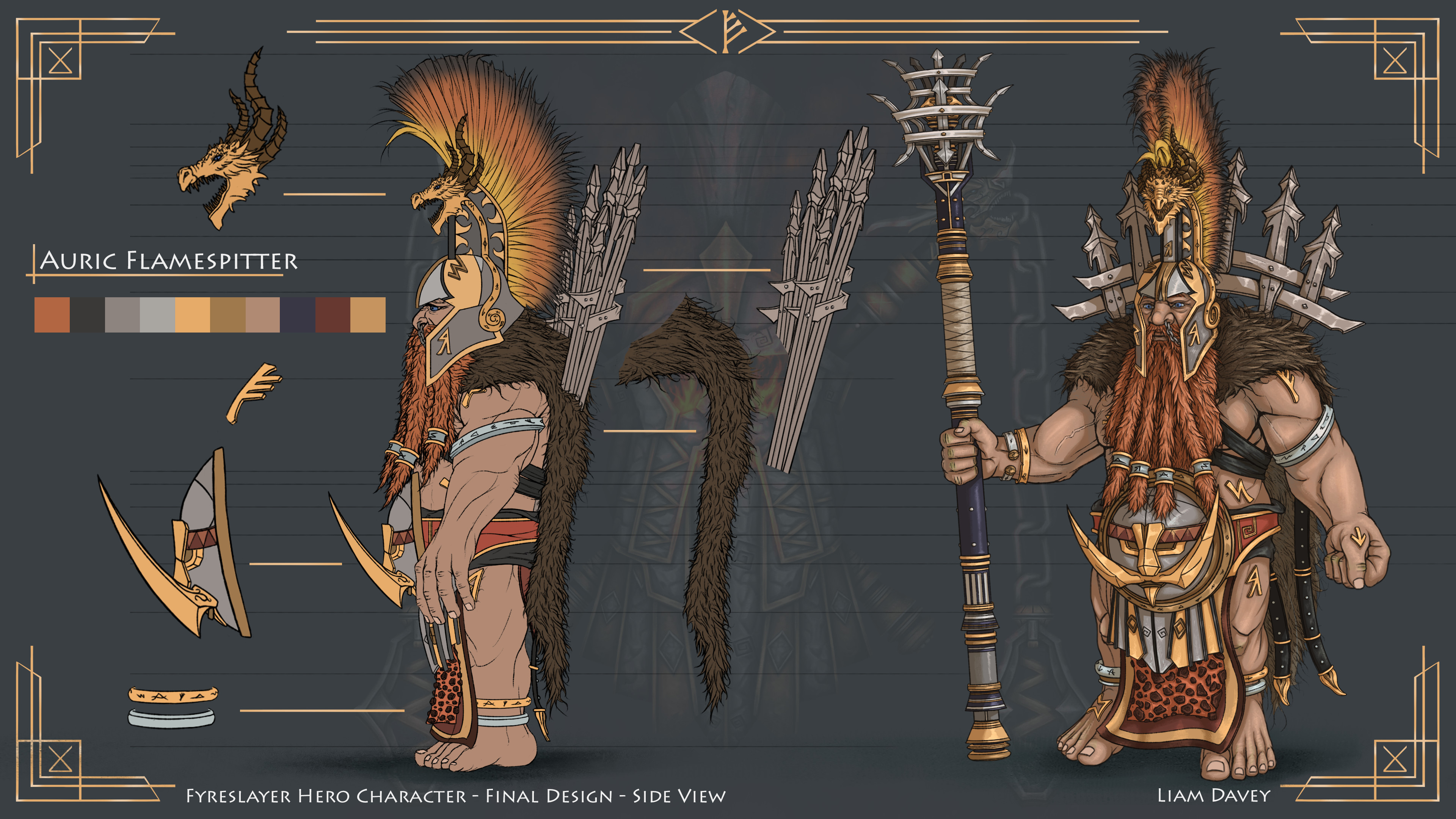 Liam Davey - Fyreslayer Hero Design - Priest - Auric Flamespitter