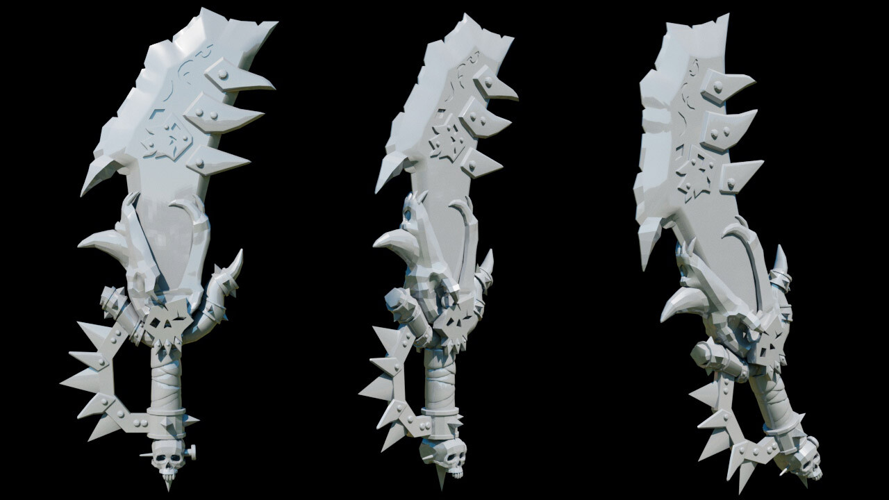 ArtStation - Warhammer Online: Age of Reckoning: Orc Choppa Weapon