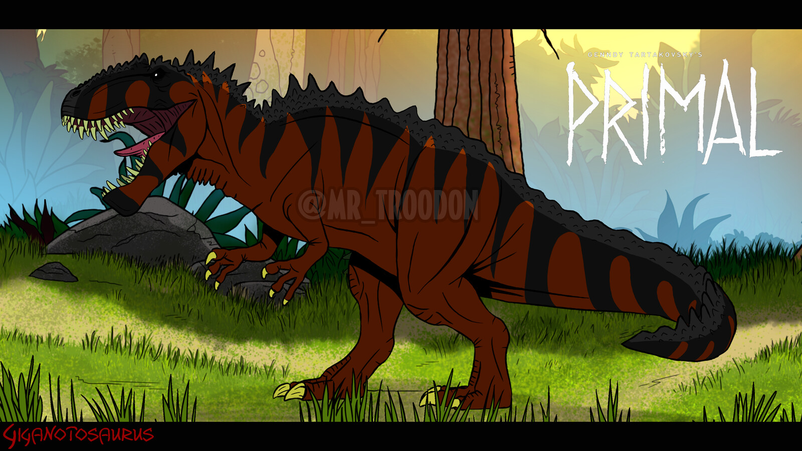 Santiago Laurent - Genndy Tartakovsky's "Primal" - Giganotosaurus Fanart