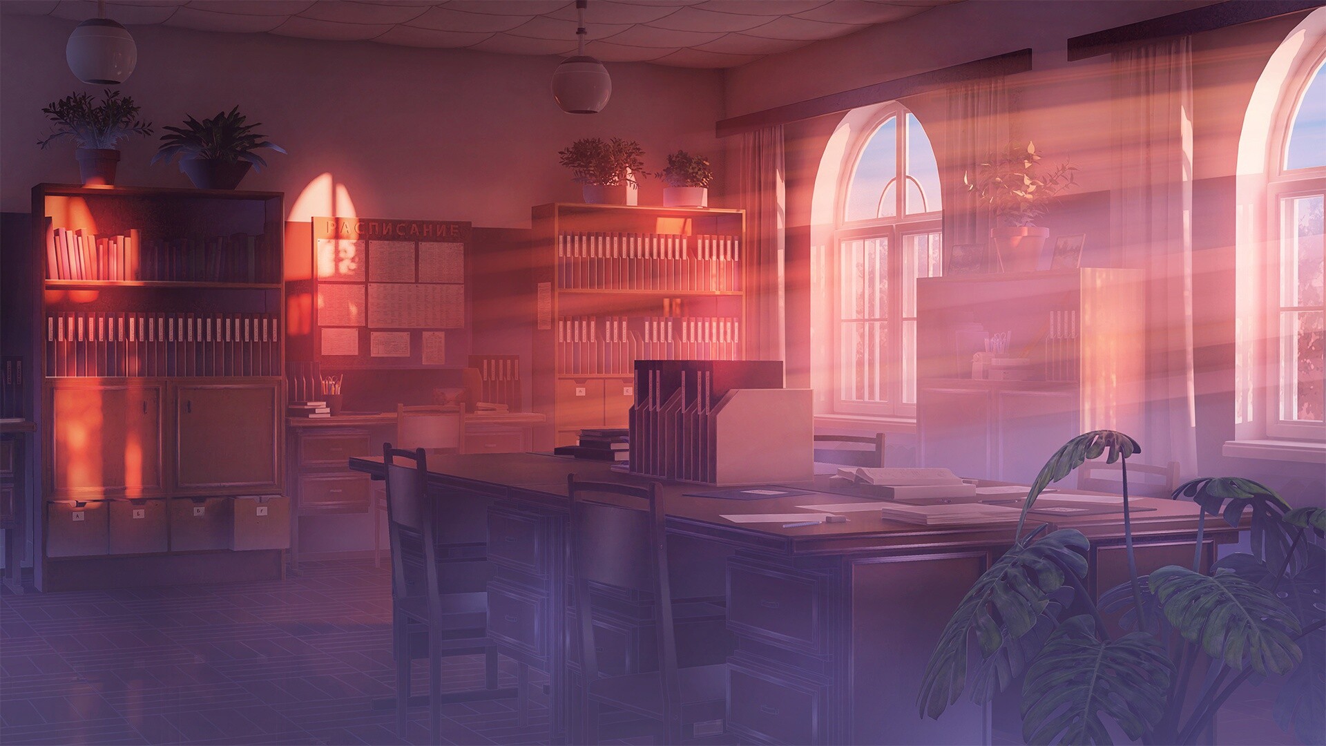 ArtStation - Sunset School Backgrounds