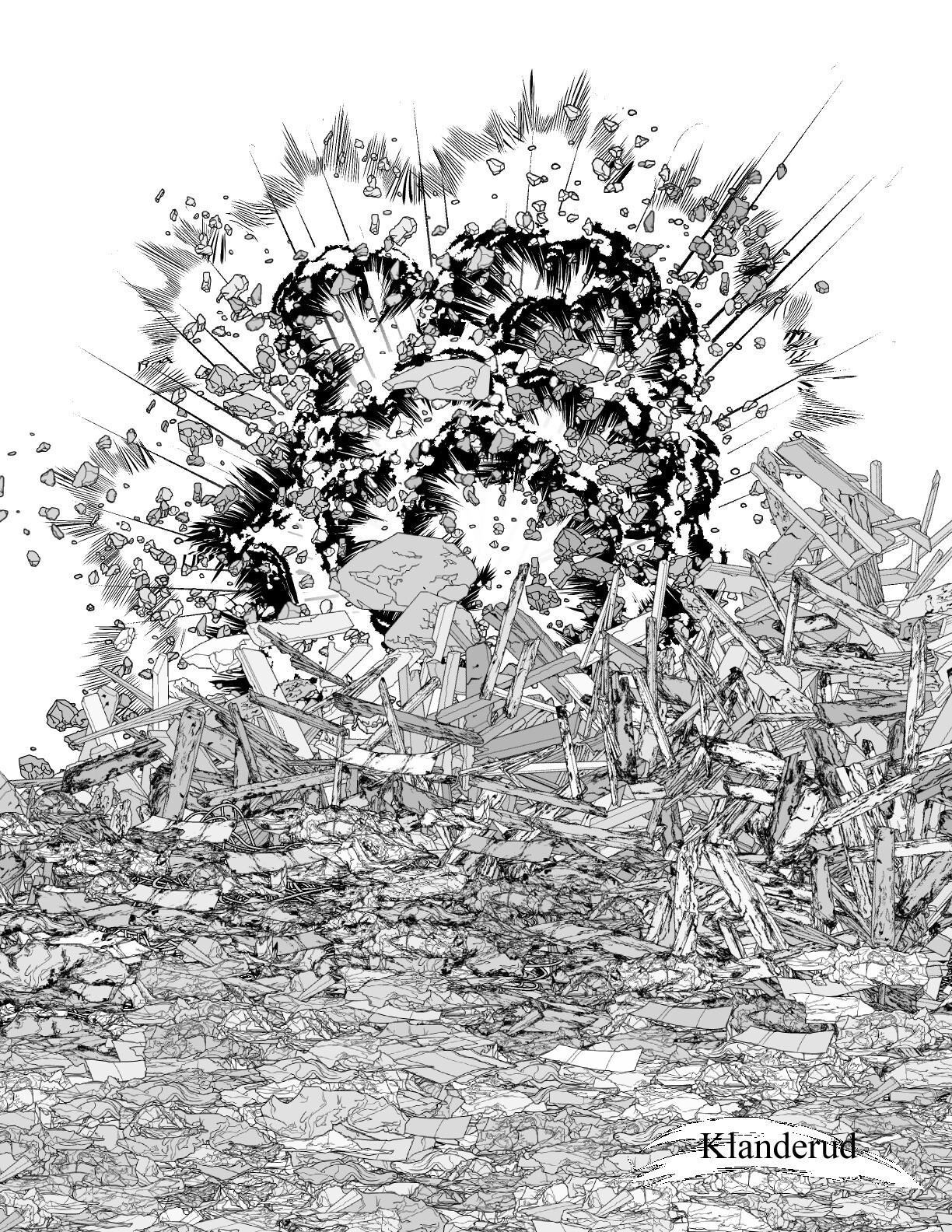 ArtStation - Testing Brushes 15 mins sketch Rubble and Explosions