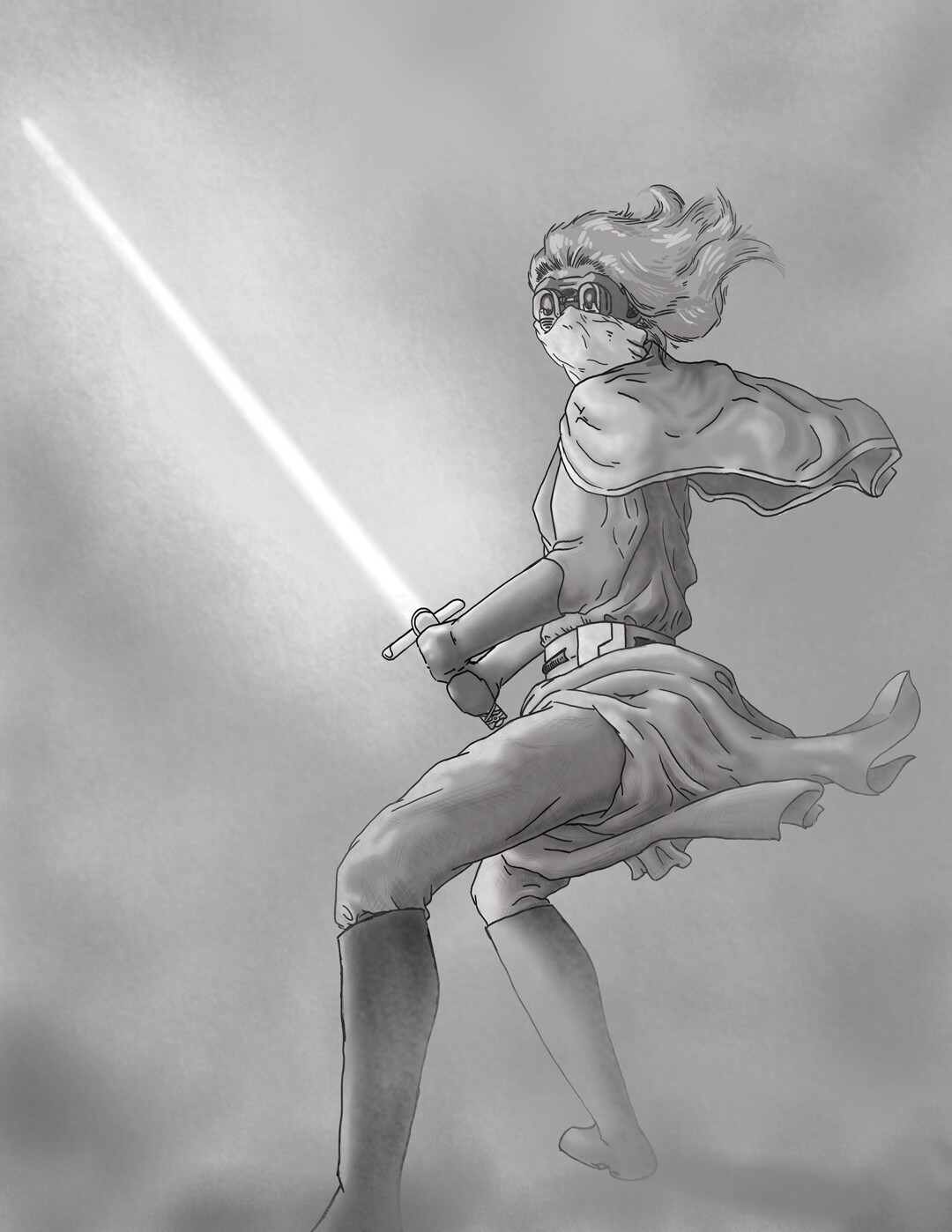 how to draw a jedi knight step by step