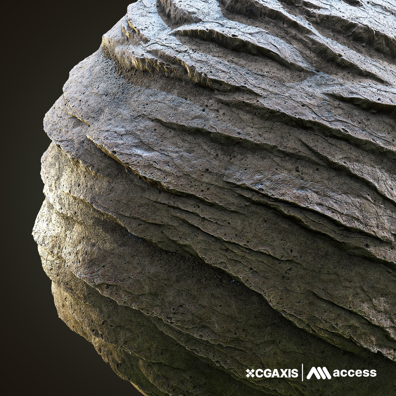 CGAxis - Layered Sharp Rock (PBR material x PBR texture)