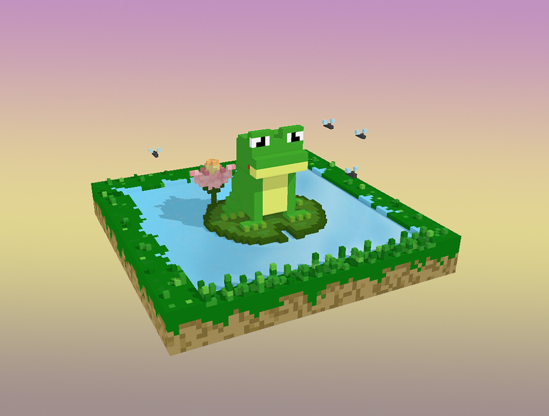 ArtStation - Voxel frog