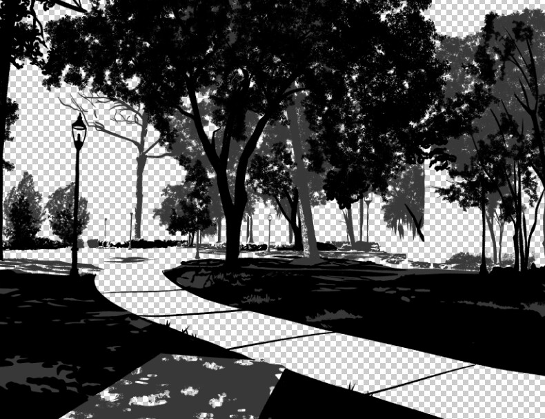 Chloë Douzable - Campus Landscape Value Study