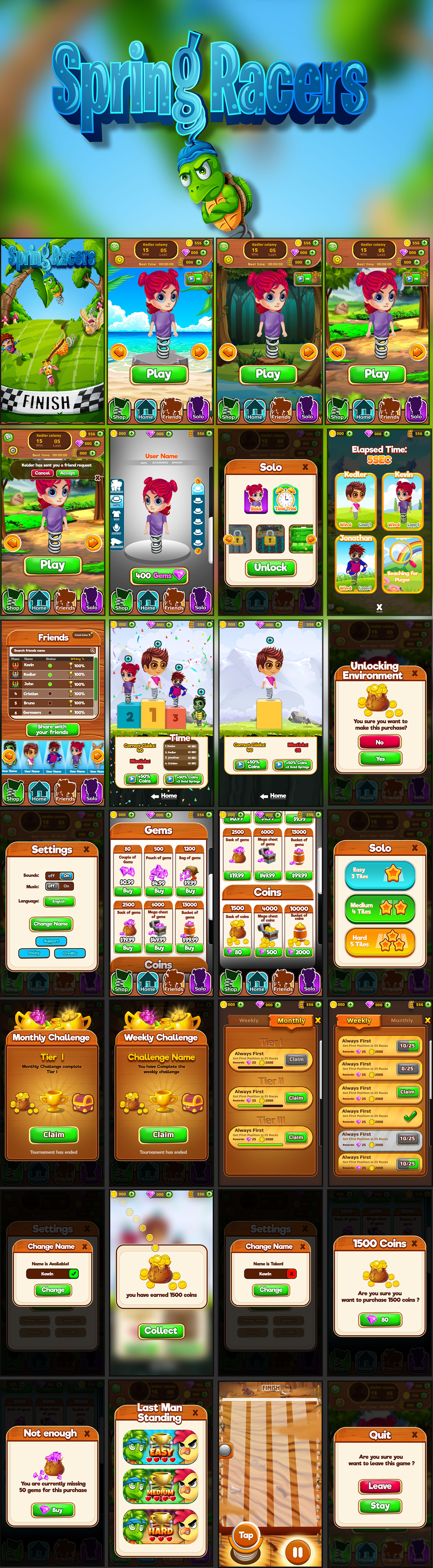 ArtStation - Spring Racers Game UI