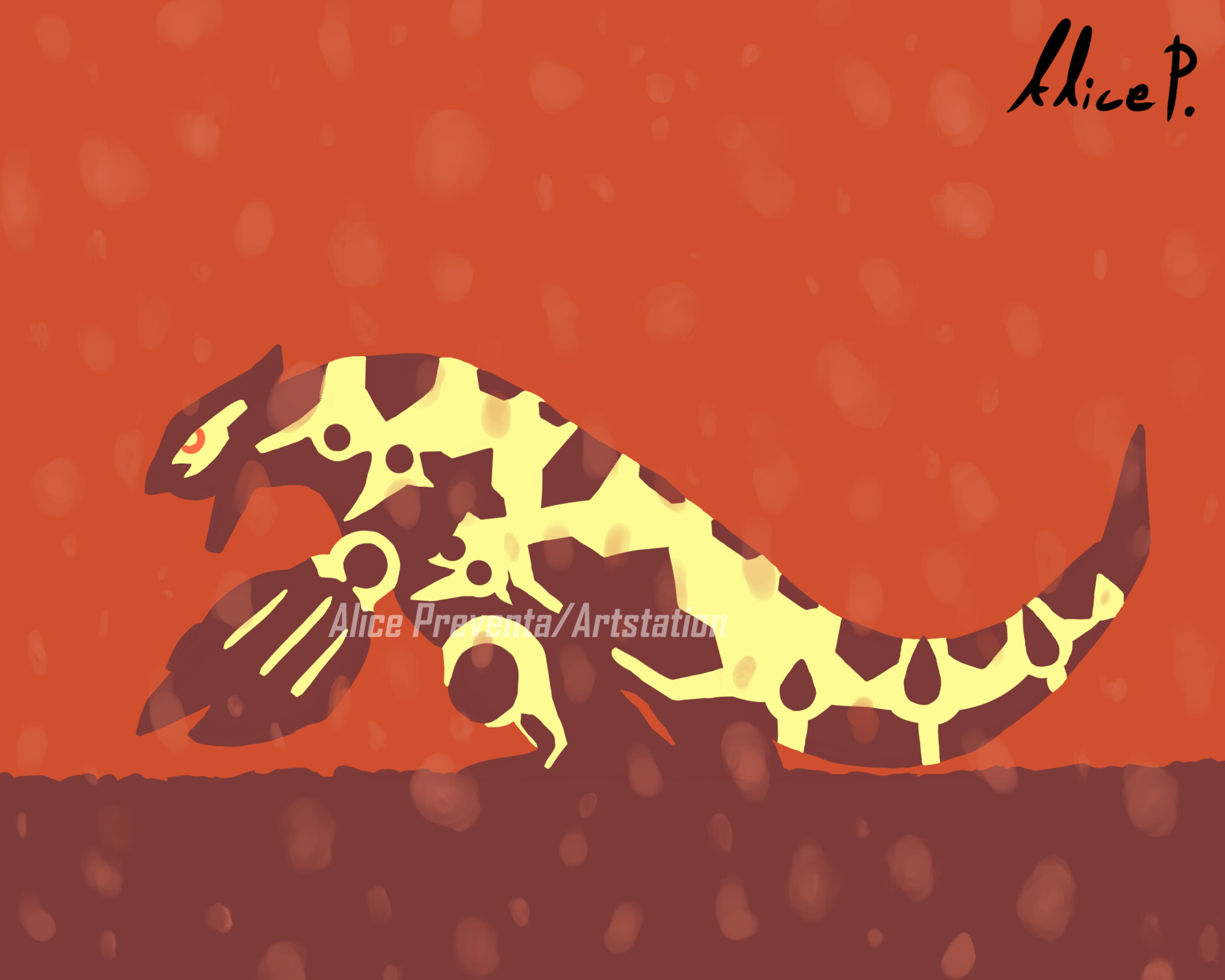 ArtStation - Primal Groudon ruby start screen style