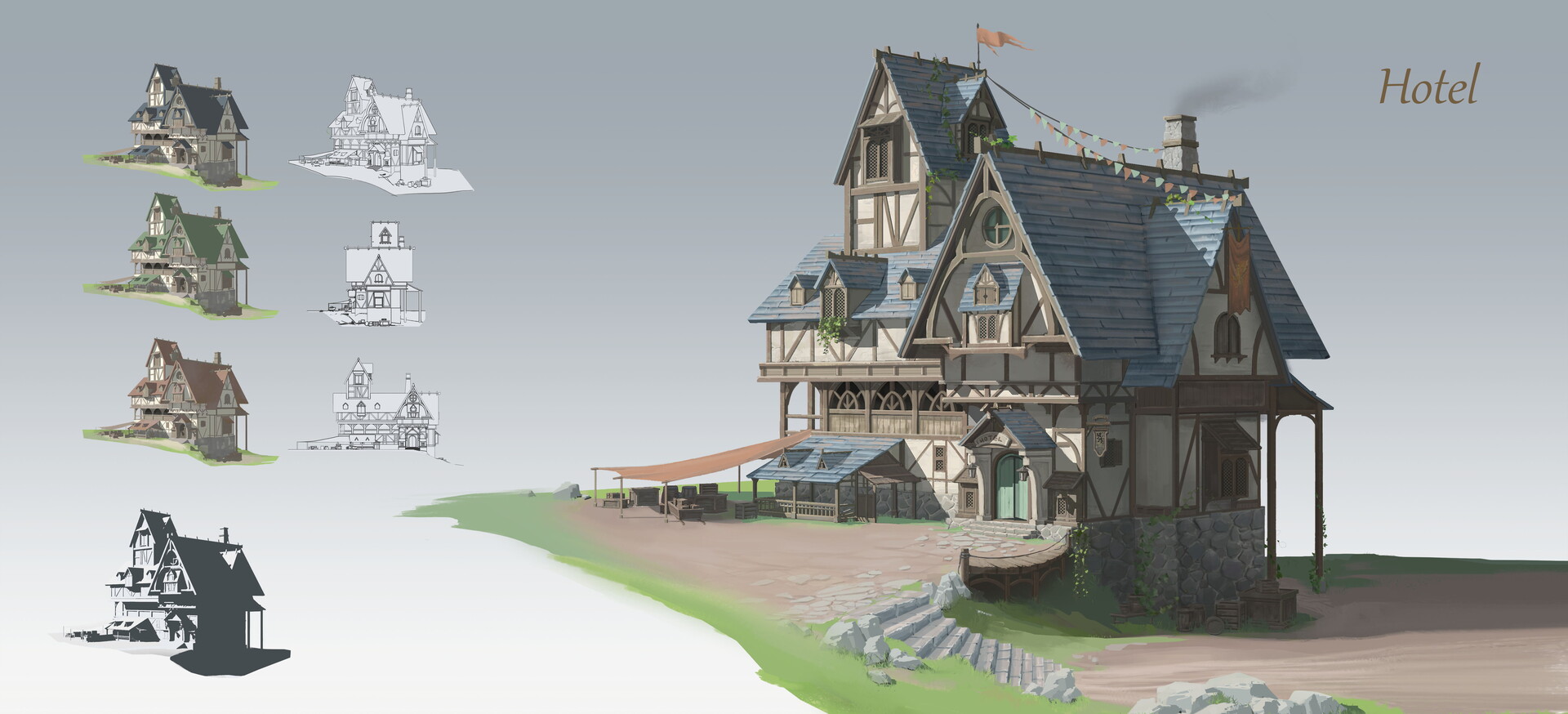 ArtStation - Western single building hotel