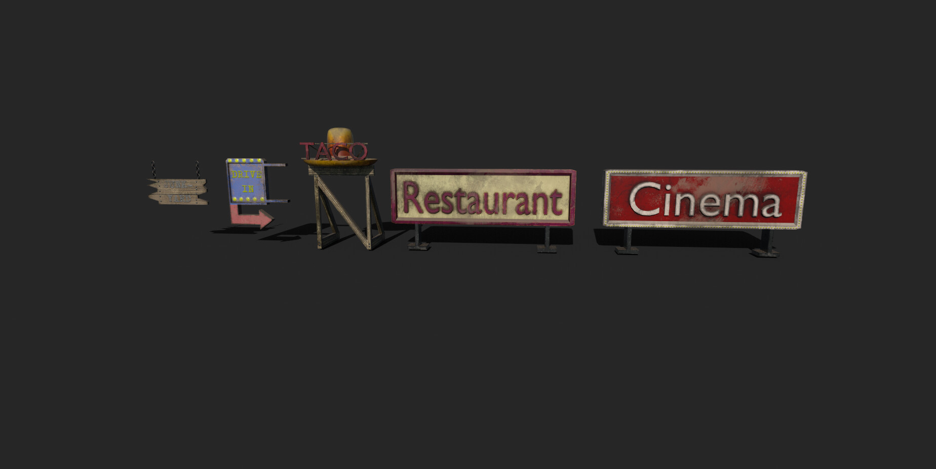 ArtStation - retro post apo sign collection