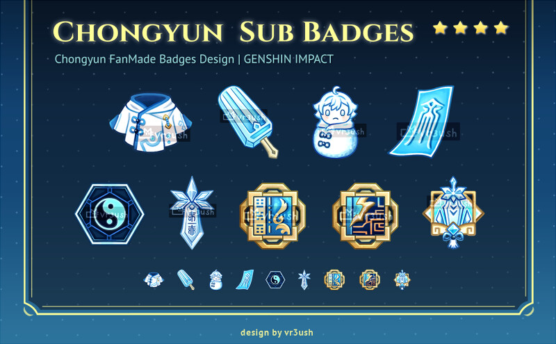 vr3ush . - Chongyun Sub Badges | Twitch Sub Badge