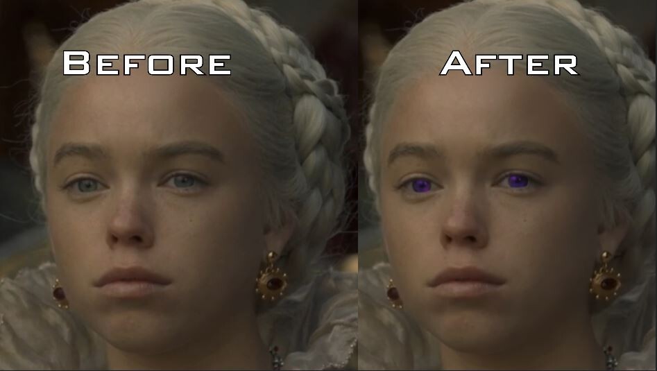 ArtStation - Rhaenyra Targaryen with Purple Eyes | Eye Colour Replacement VFX