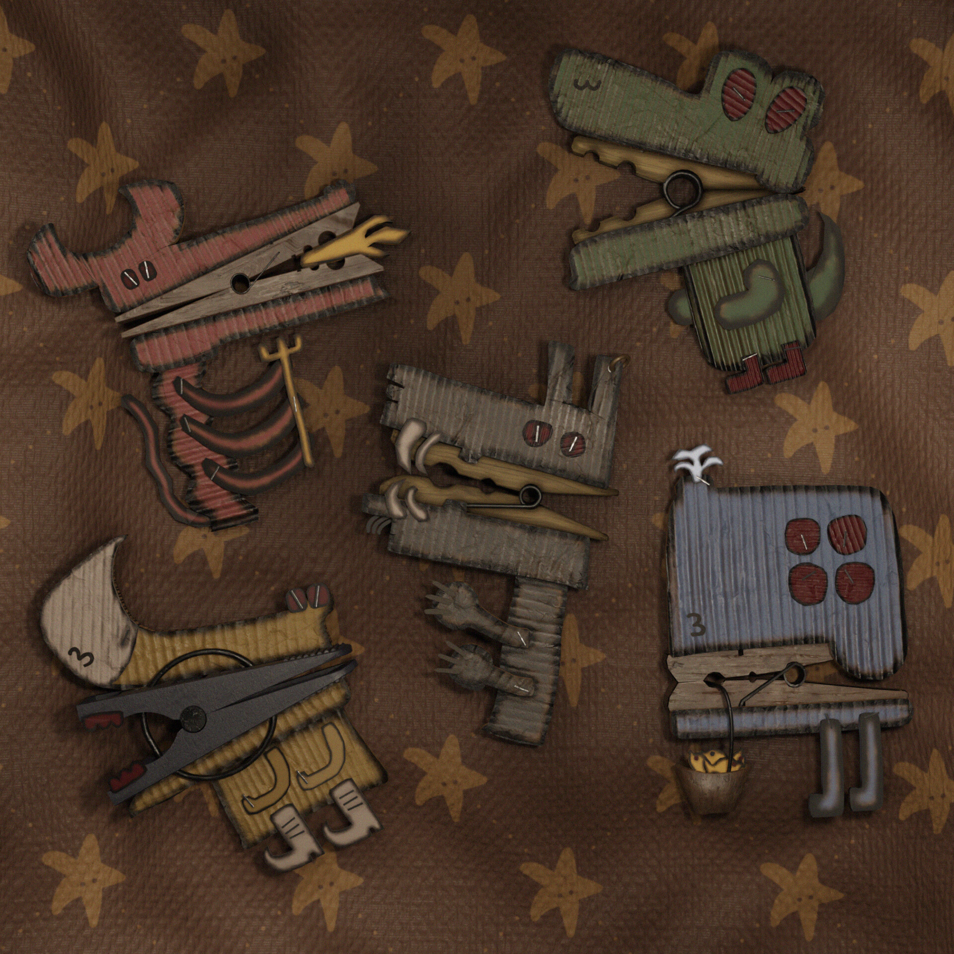 ArtStation - Clothespin Monsters