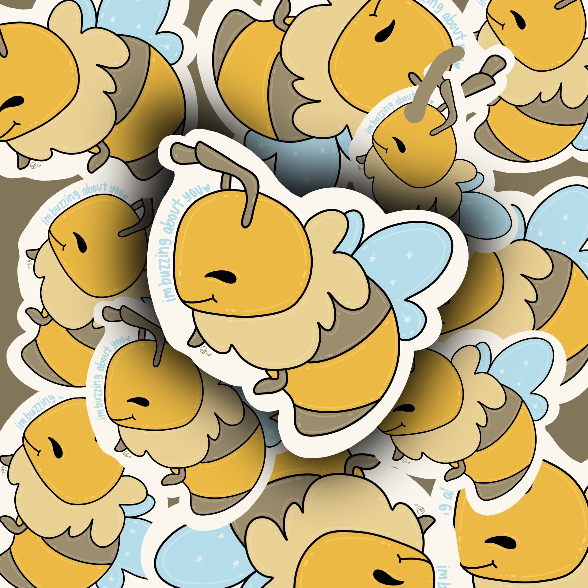 ArtStation - "I'm Buzzing About You" Die Cut Sticker Design