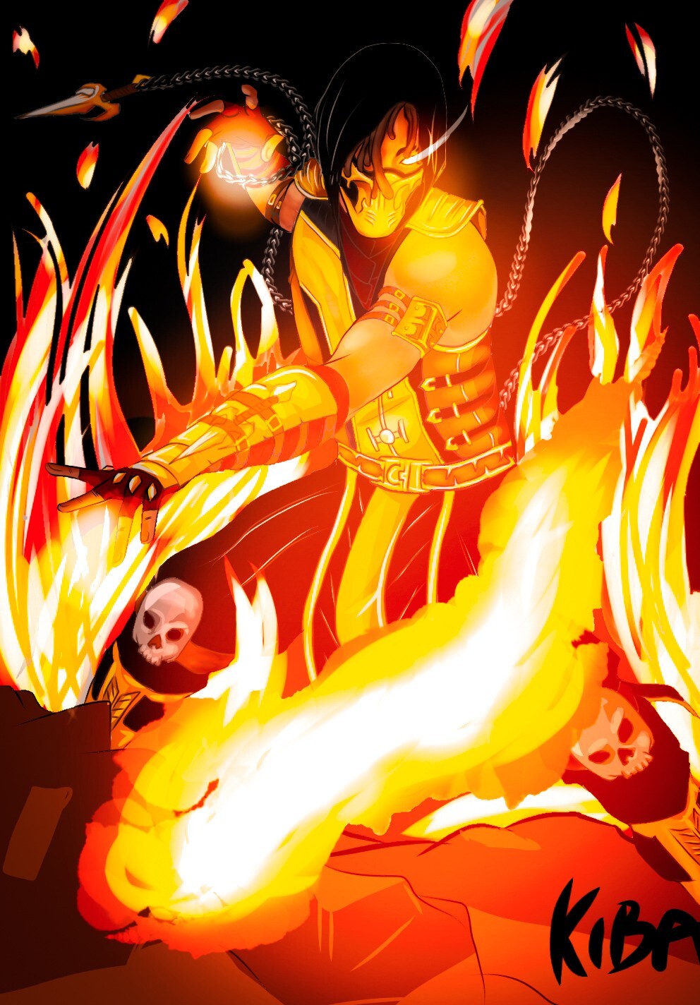 ArtStation - Fanarts; Dabi todoroki 🔥, Rengoku kyujuro and scorpion!