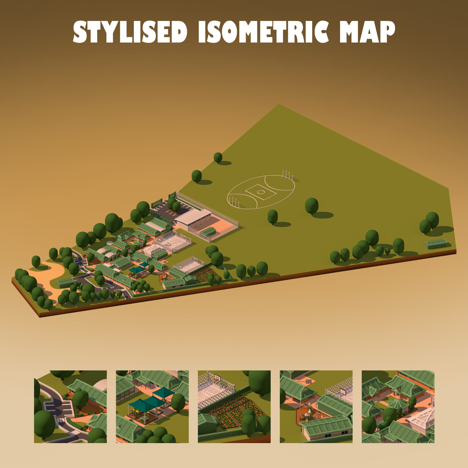 ArtStation - Stylised Isometric Map | Freelance Work