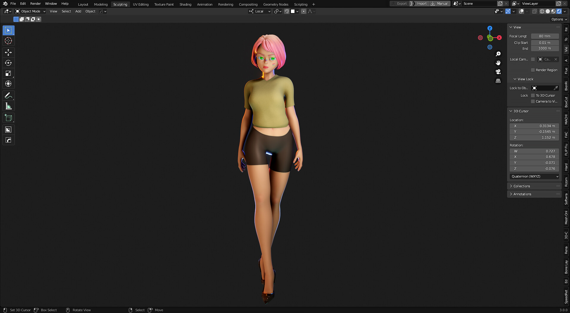 Phong Ly - Posing character in Blender