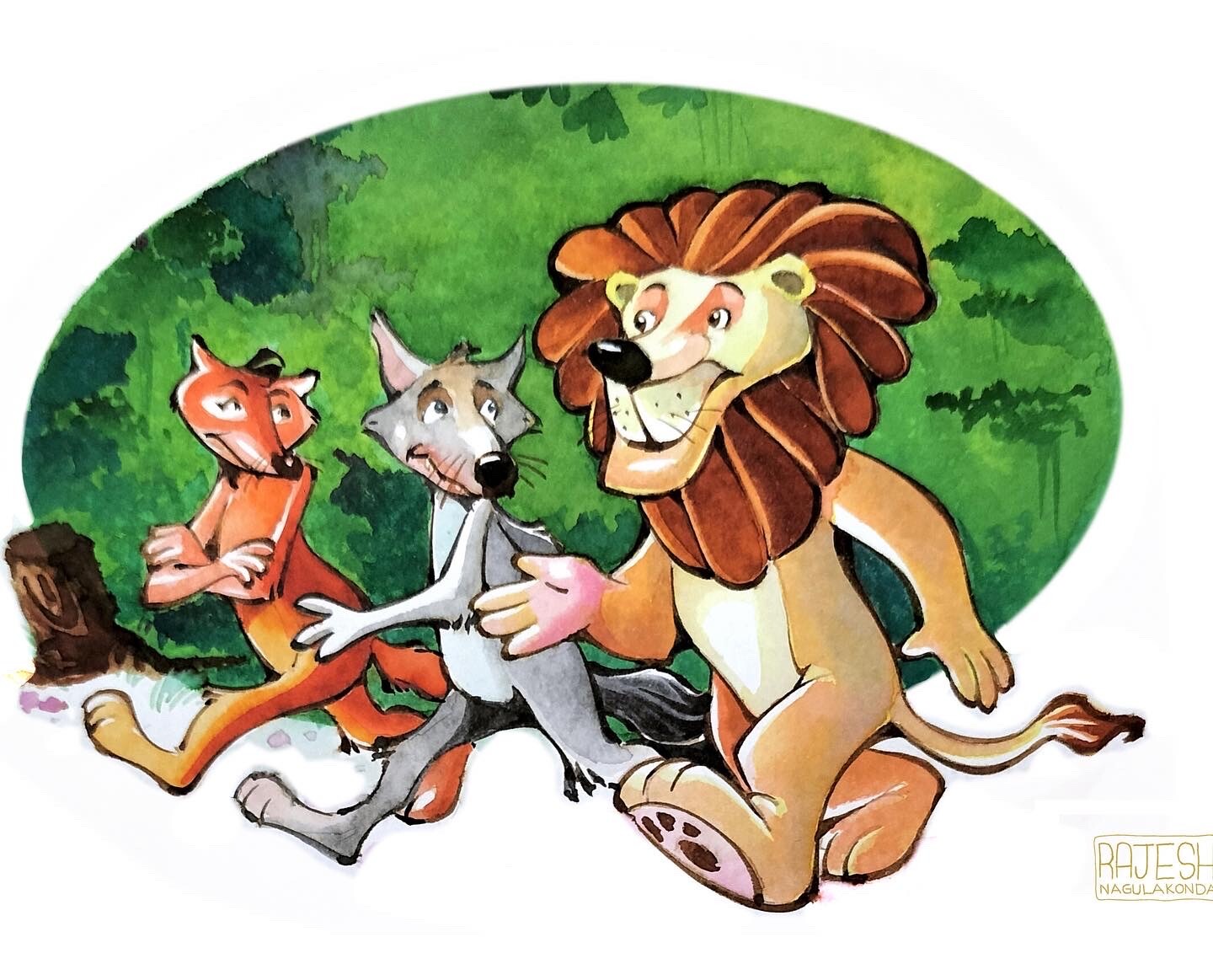 ArtStation - jataka tales- water colour on paper 2004