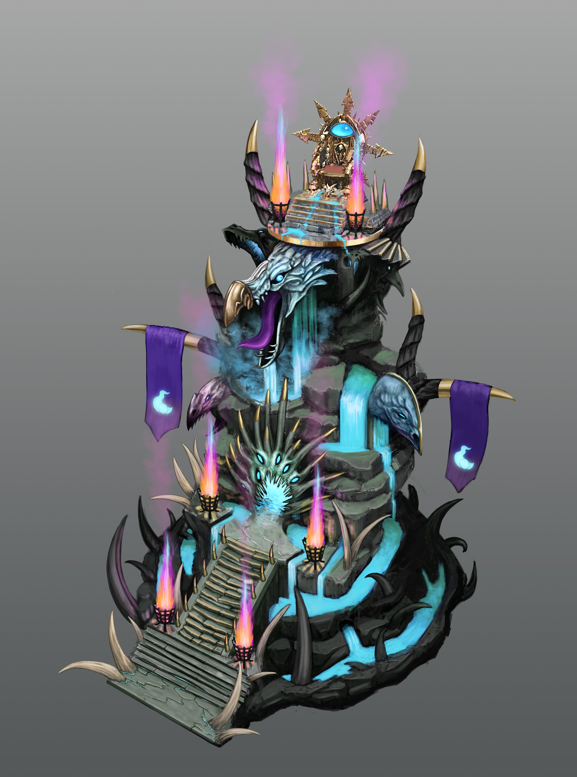 ArtStation - Tzeentch Chaos tower for Warhammer Chaos and Conquest 2021