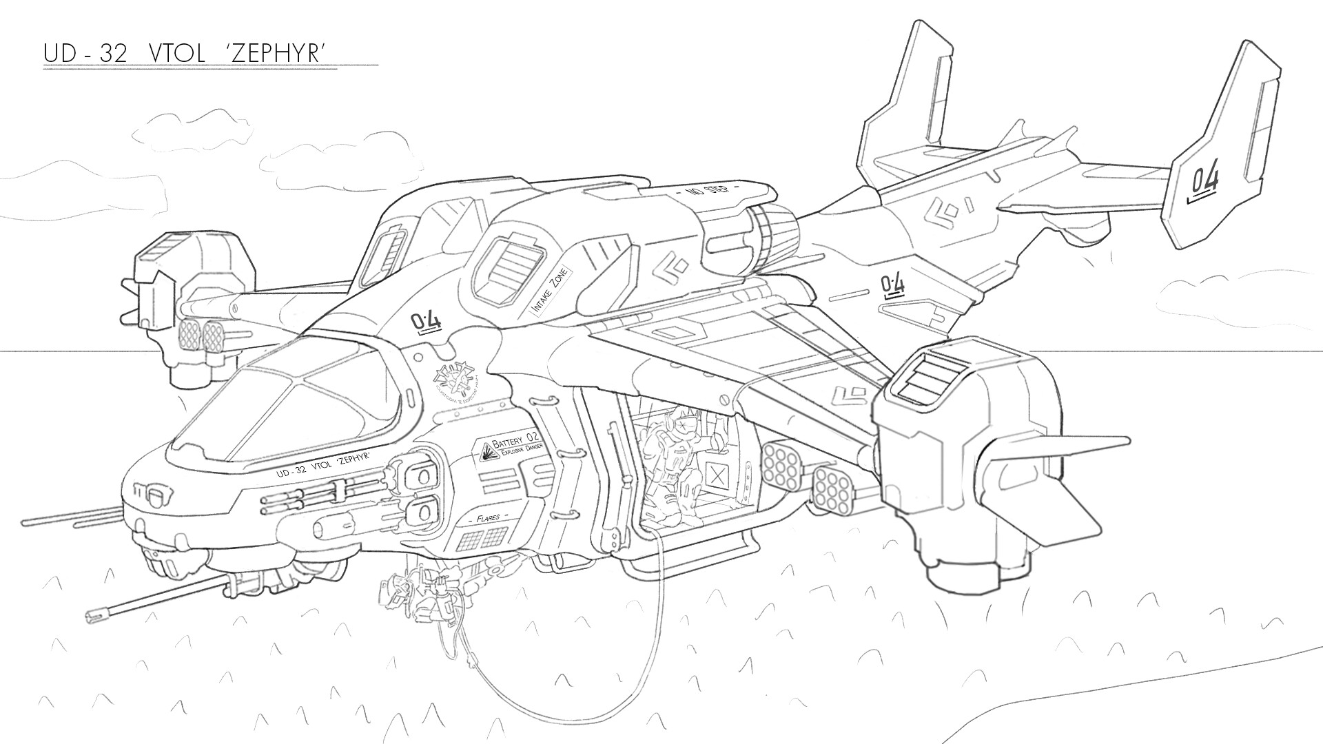 ArtStation - UD-32 VTOL 'Zephyr"