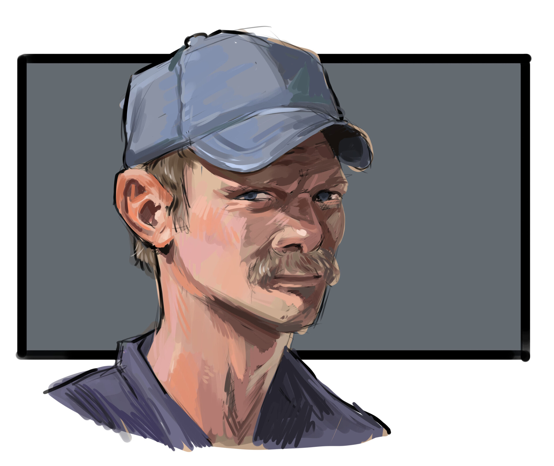 ArtStation - sketch of a tough guy