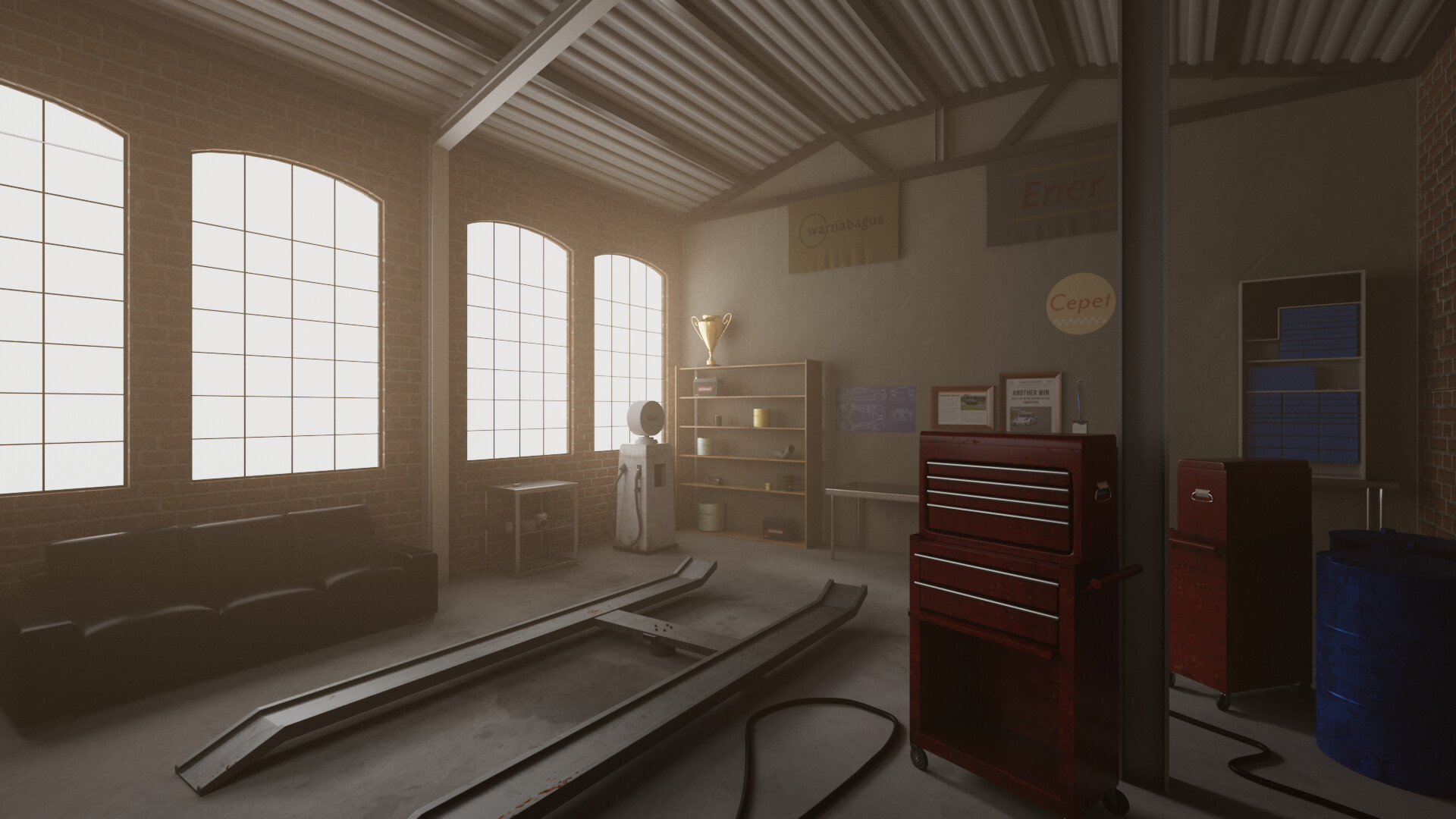 ArtStation - Old Race Car Garage