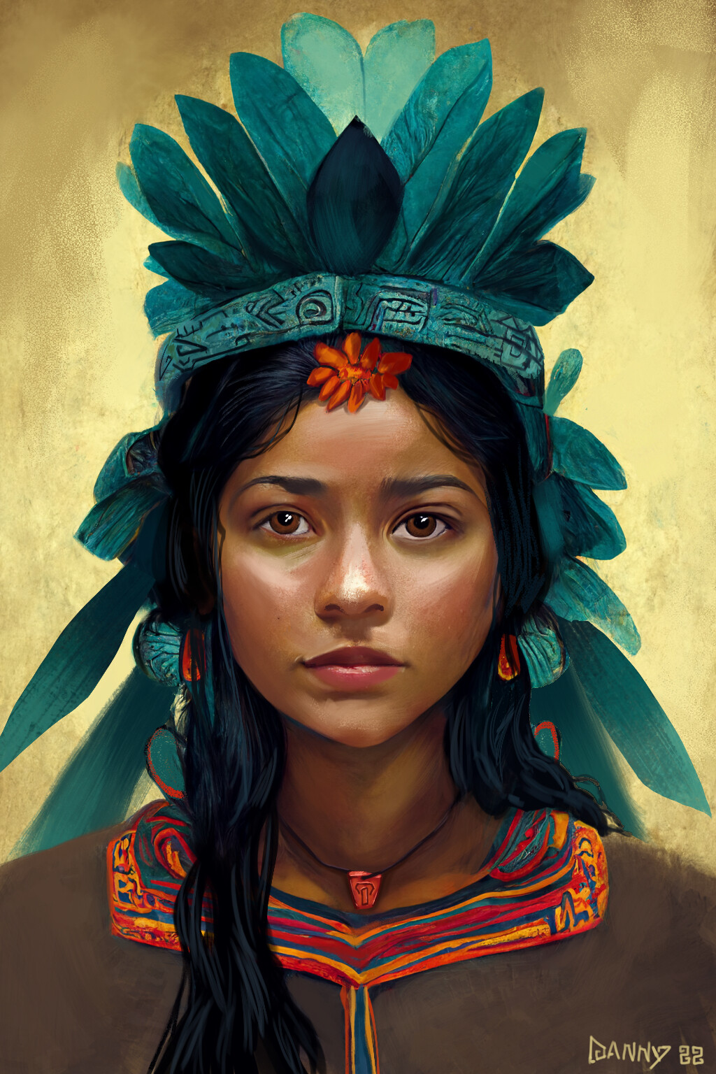 Mayan Princess Drawing