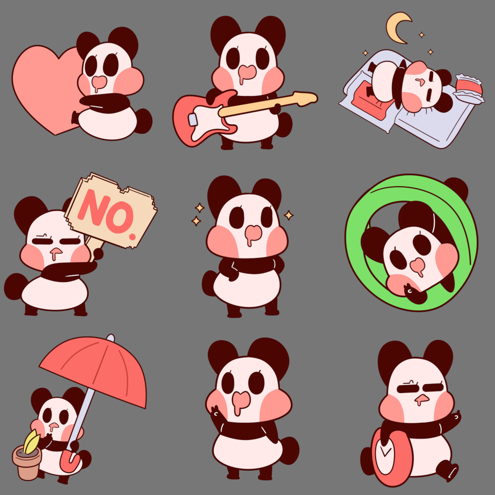 ArtStation - Panda Sticker Set 1