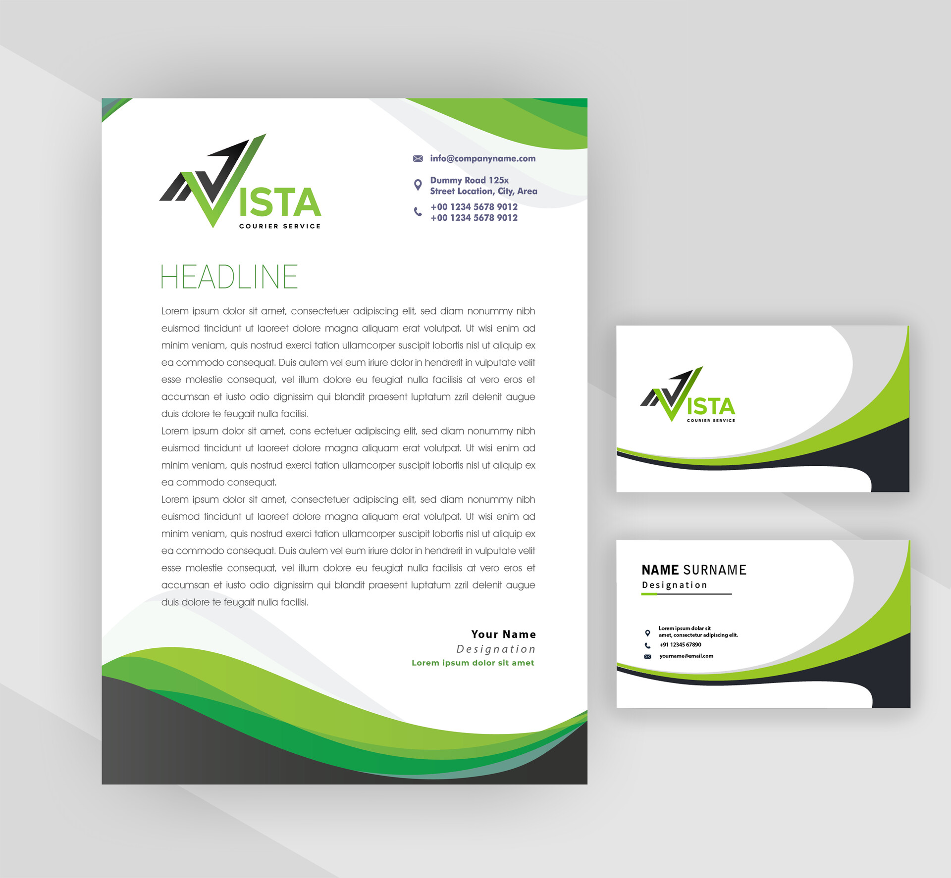 ArtStation - Letterhead and visiting card mock up