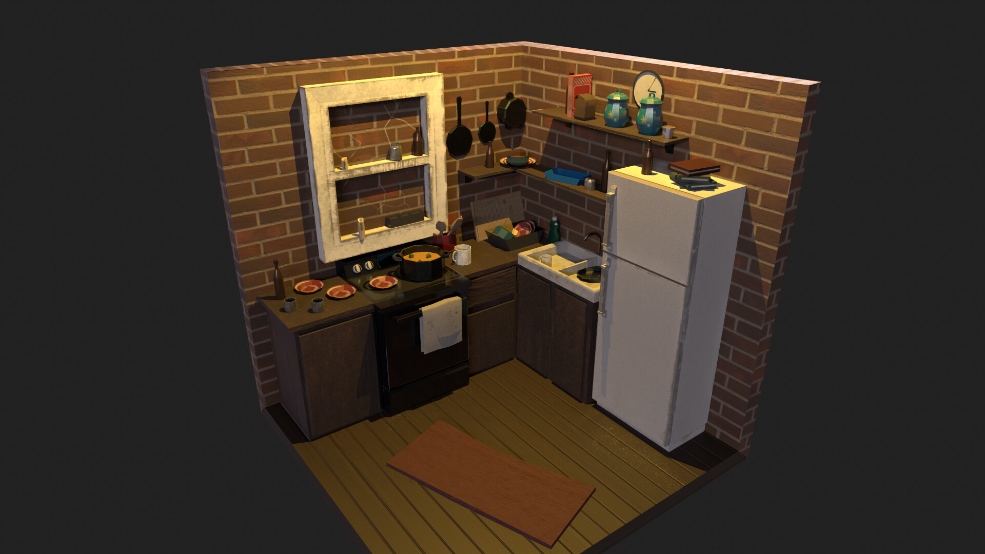 ArtStation - Isometric Kitchen - Lowpoly