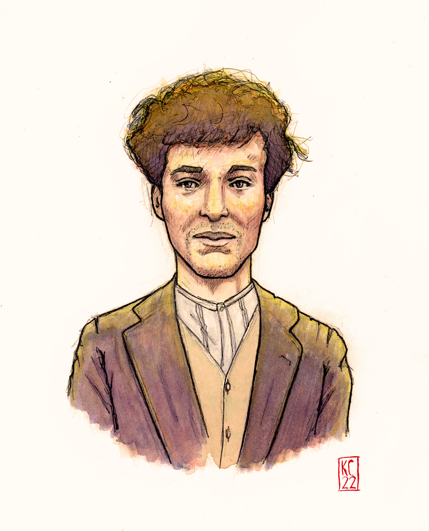 Tommaso Montagnani - Drawing - Young Charlie Chaplin