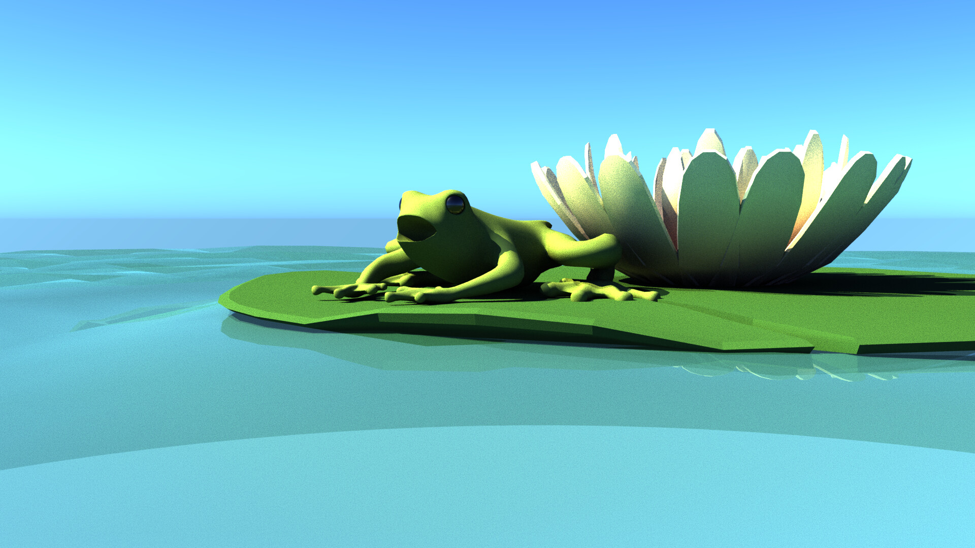 ArtStation - Frog and Lily pad