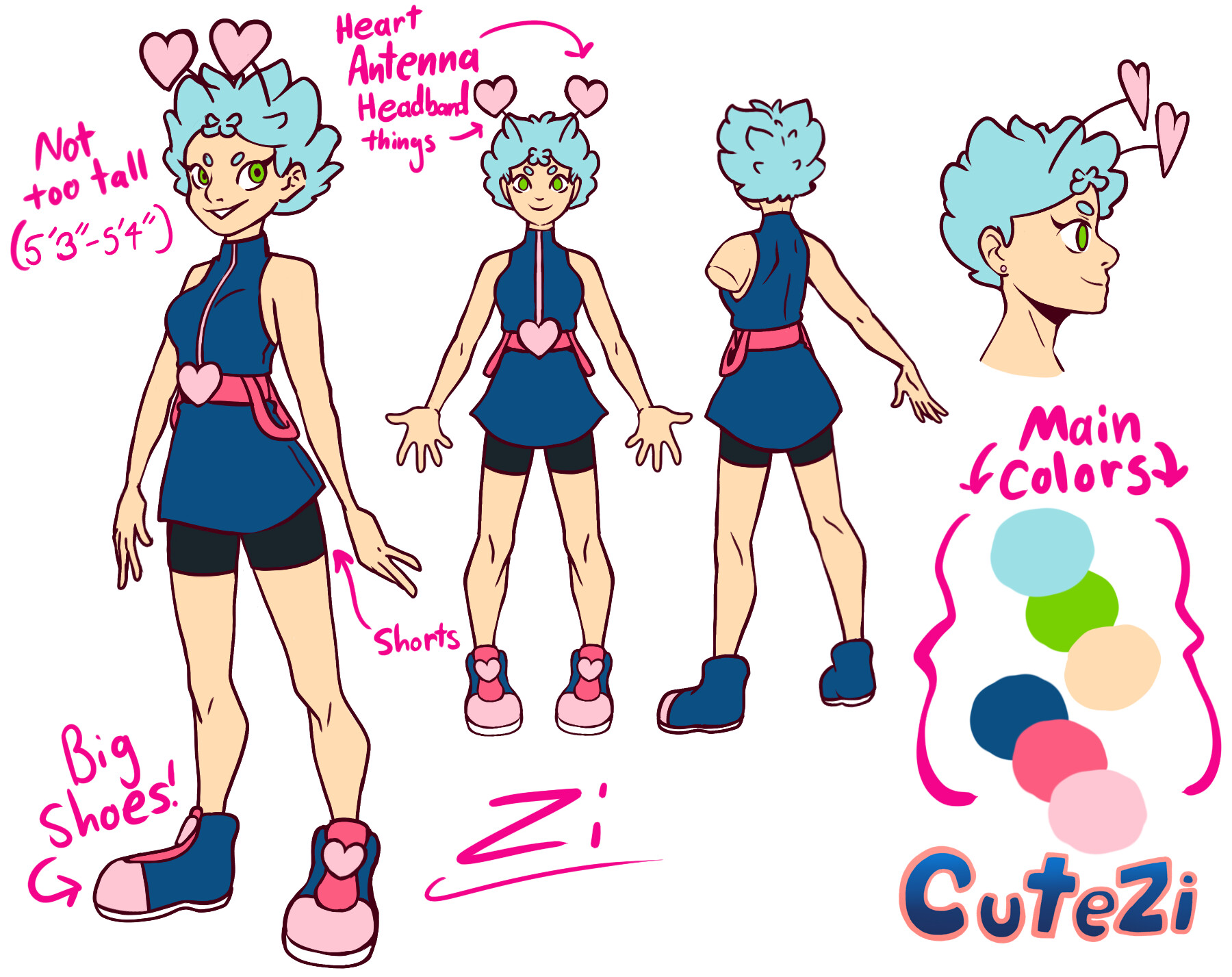 ArtStation - Character reference sheet + various outfit concepts