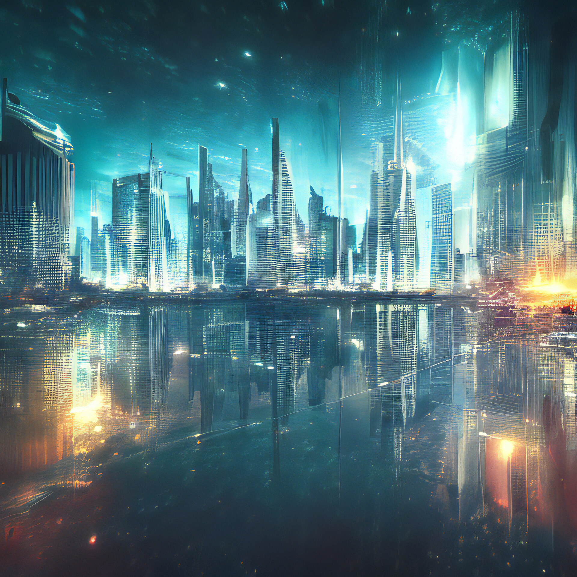 ArtStation - [AI] Futuristic Frozen City Skyline