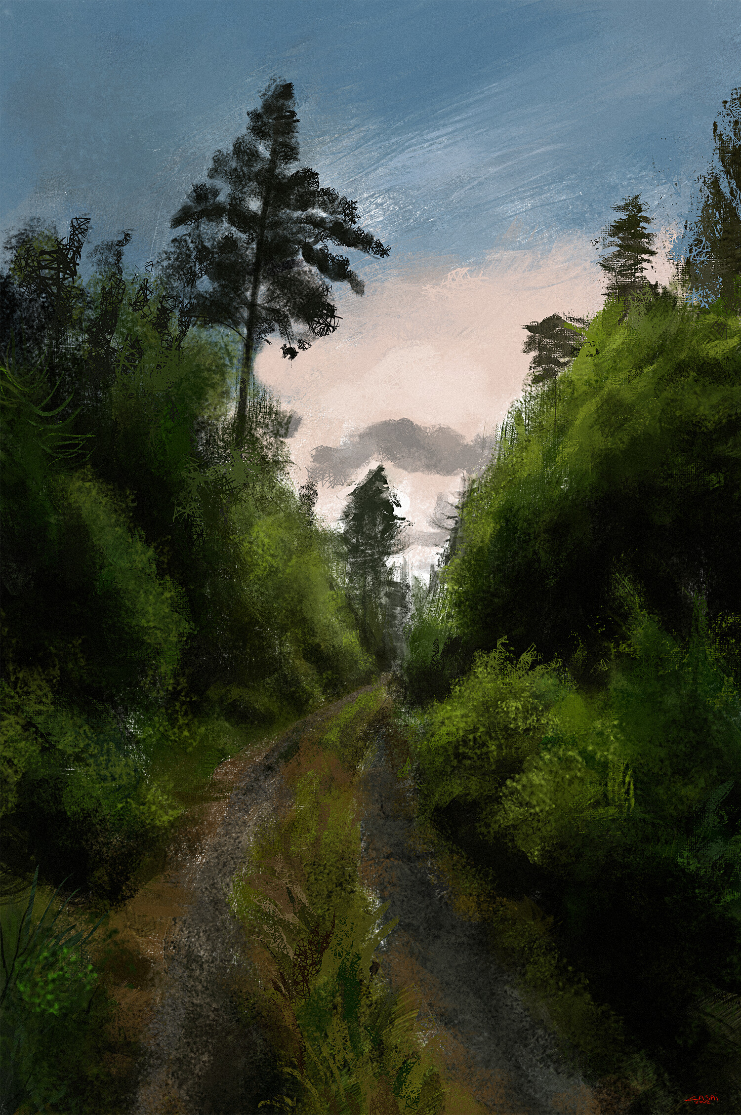 ArtStation - Forest Road Study 21/09/2022