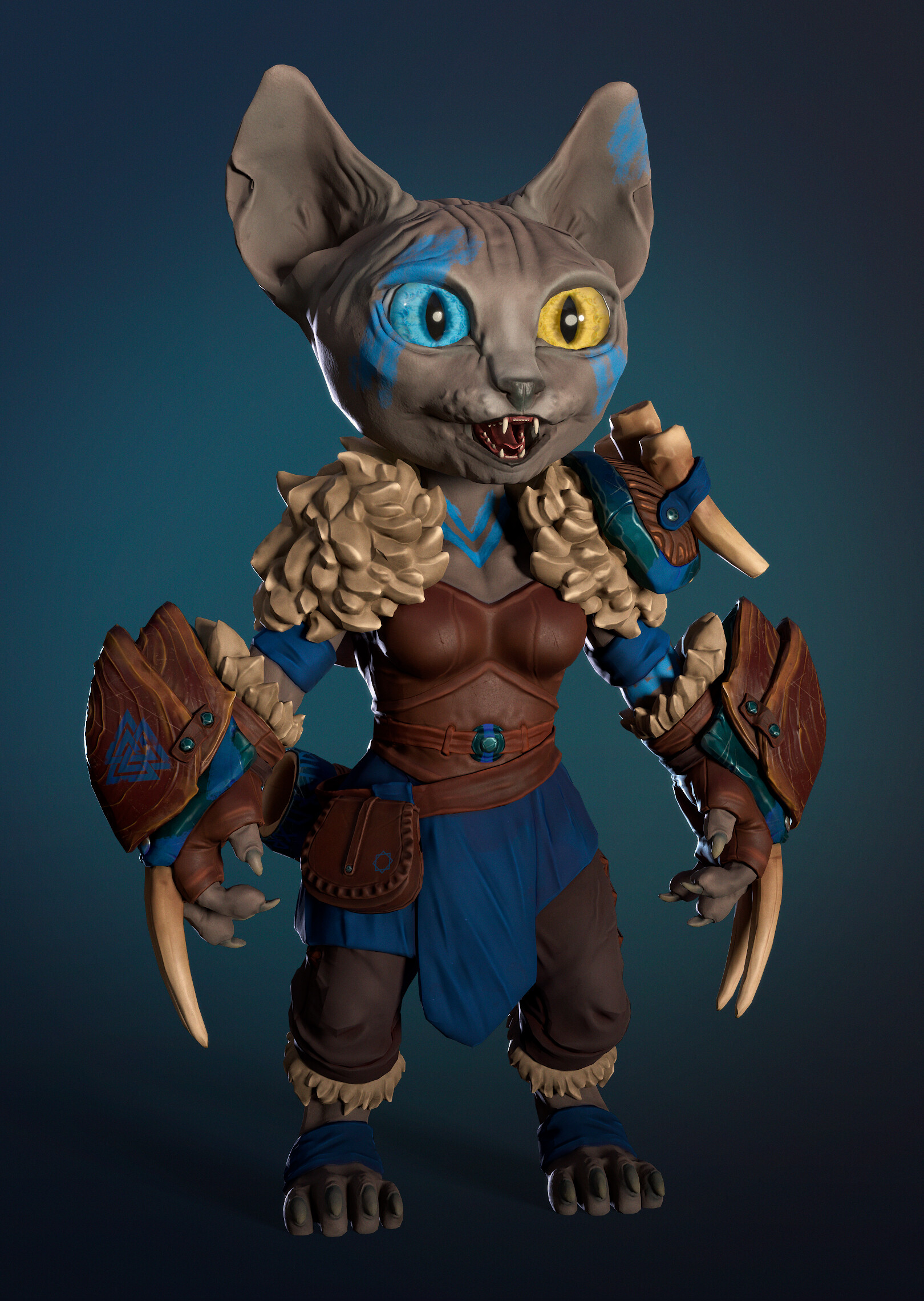ArtStation - Stylized Character: Viking Chibi-Cat