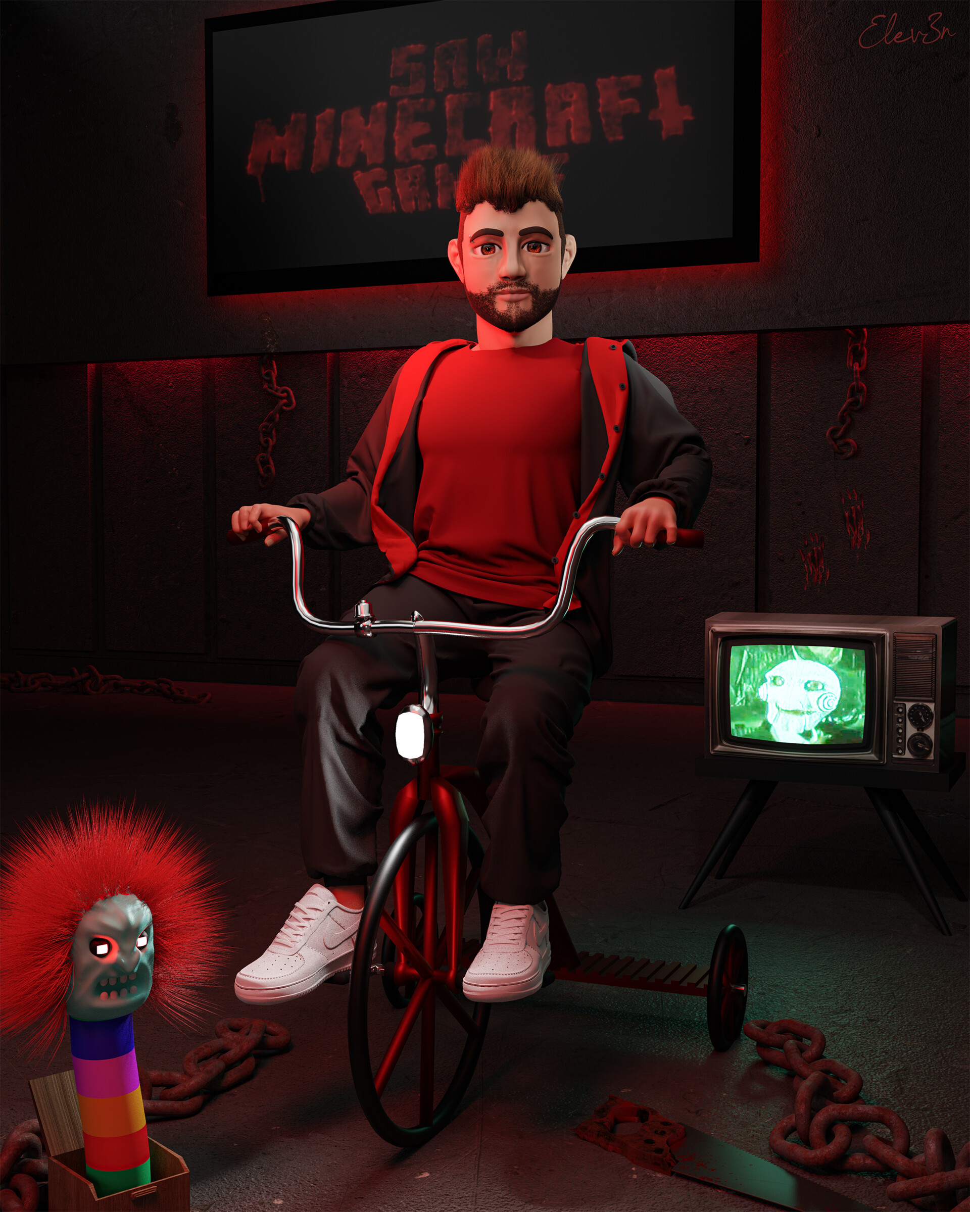 ArtStation - 3D ARTWORK AURONPLAY - SAW MINECRAFT GAMES