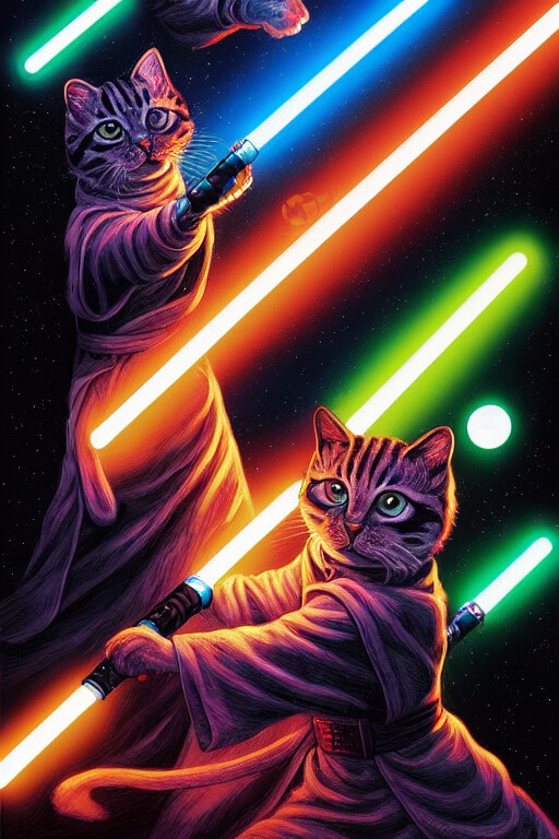 Cats With Lightsabers Wallpaper