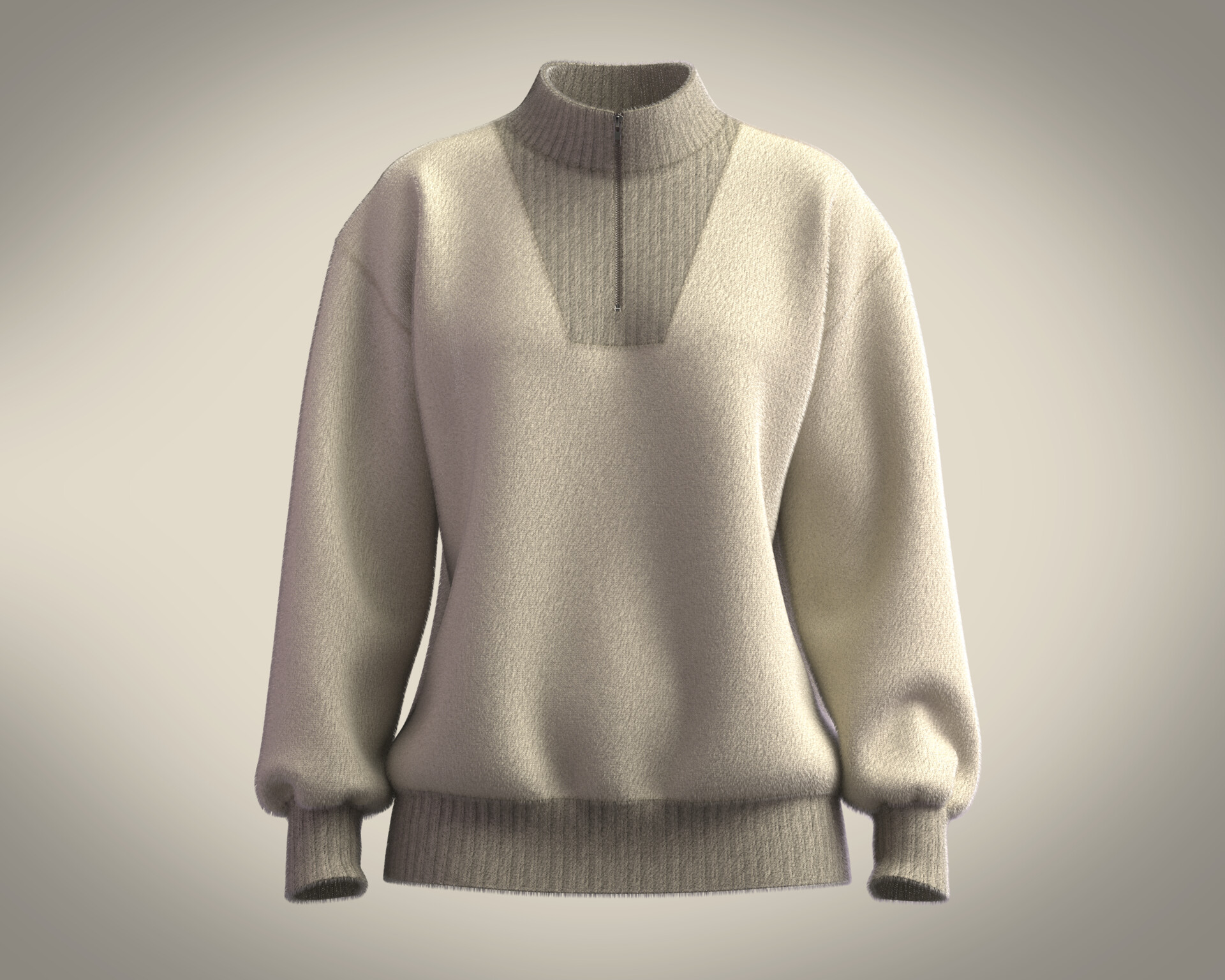 ArtStation - Half Zipper Funnel Neck Jumper
