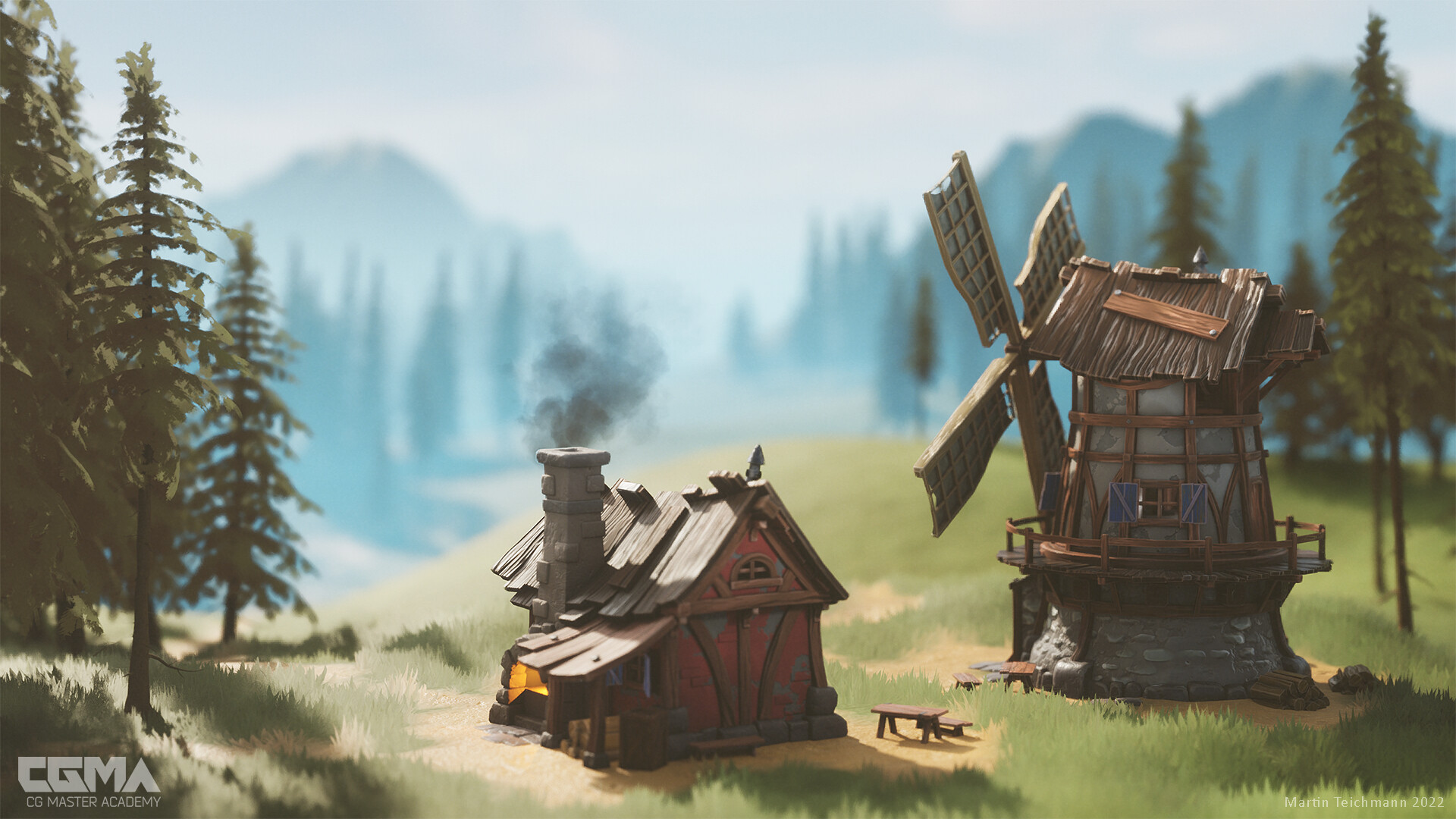 Art of Martin Teichmann - Stylized Miniature Buildings - CGMA Substance ...