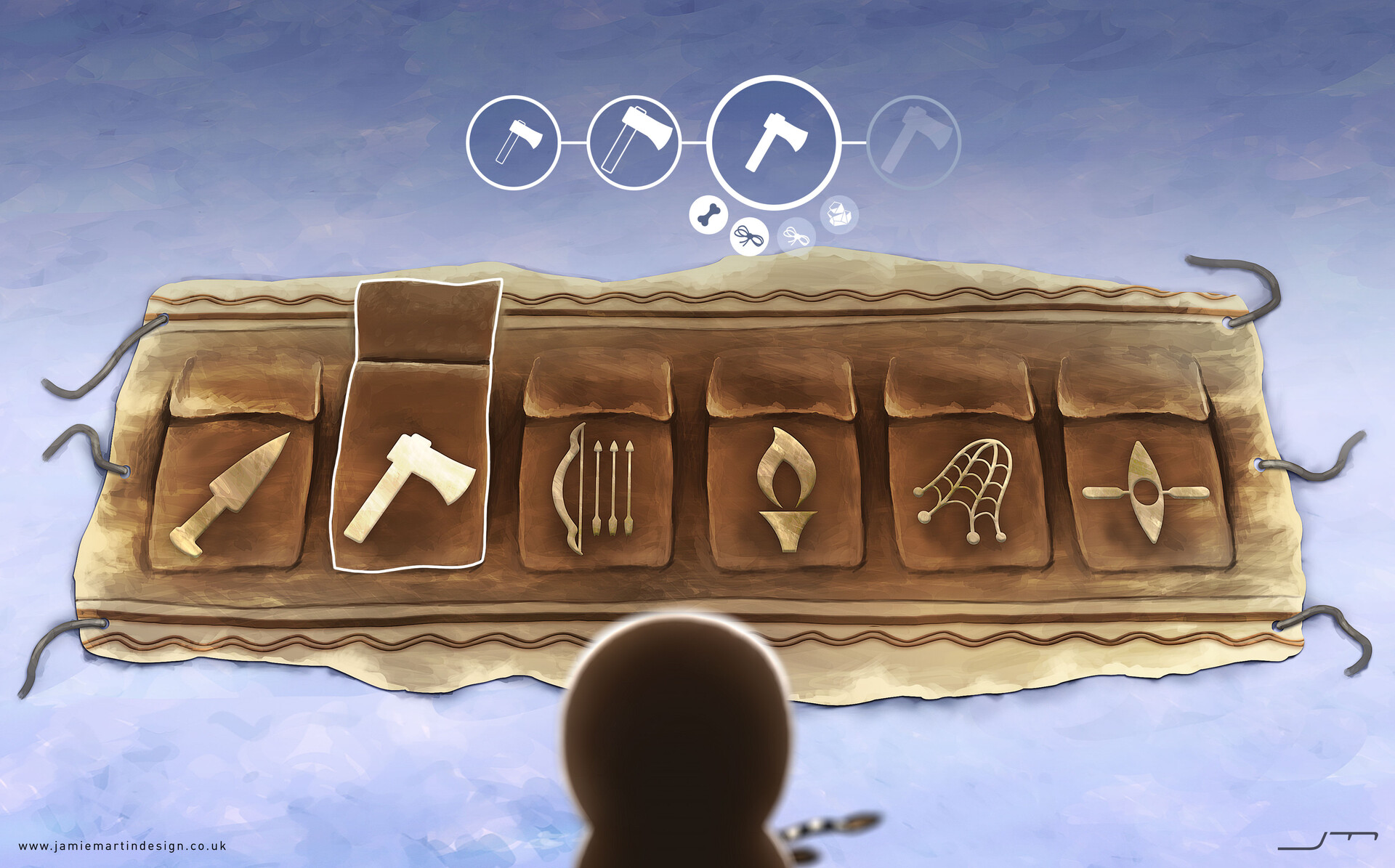 Jamie Martin - 'Glacier' diegetic game UI - concept art